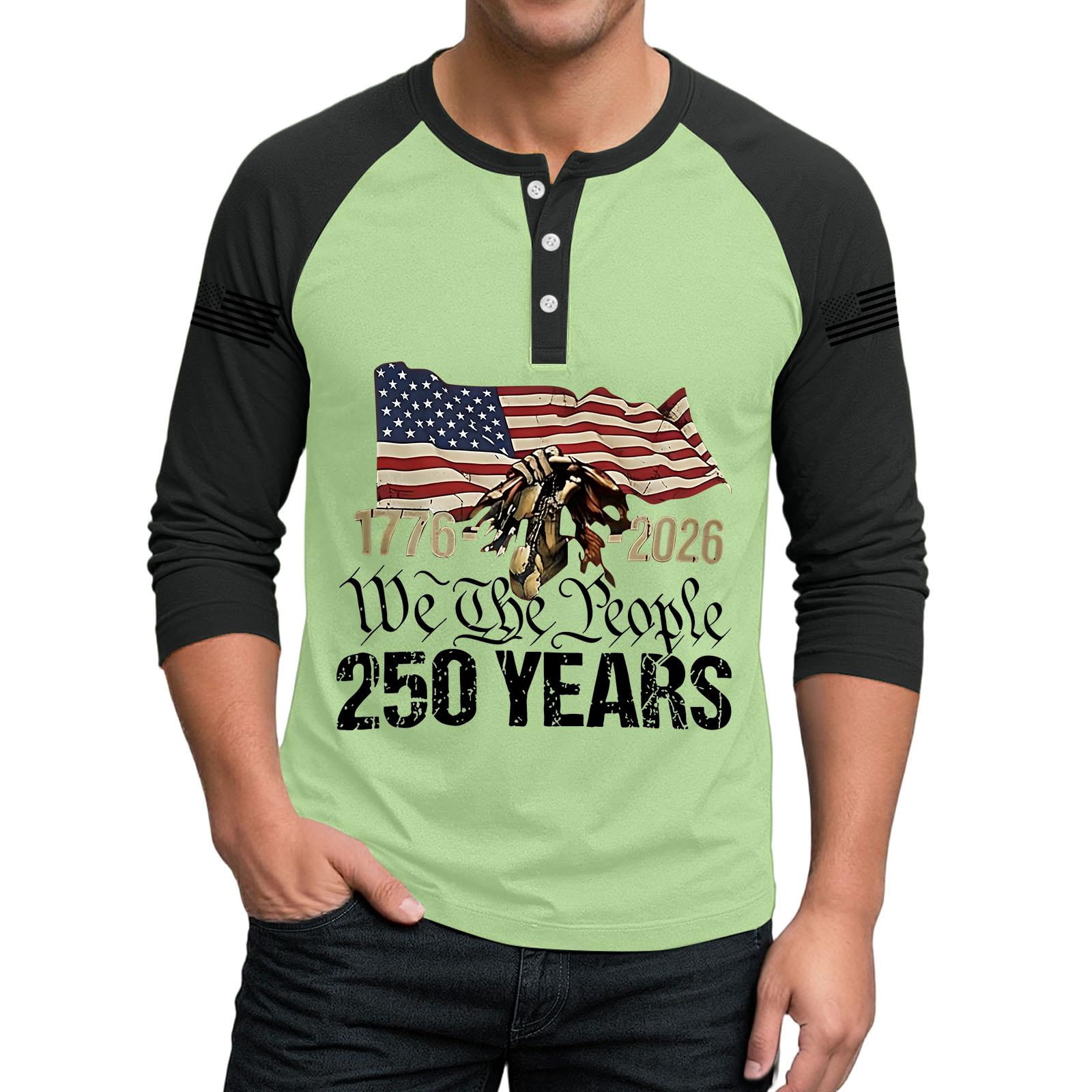 BRANROY Mens 250th Anniversary America Shirt - We The People 250 Years ...