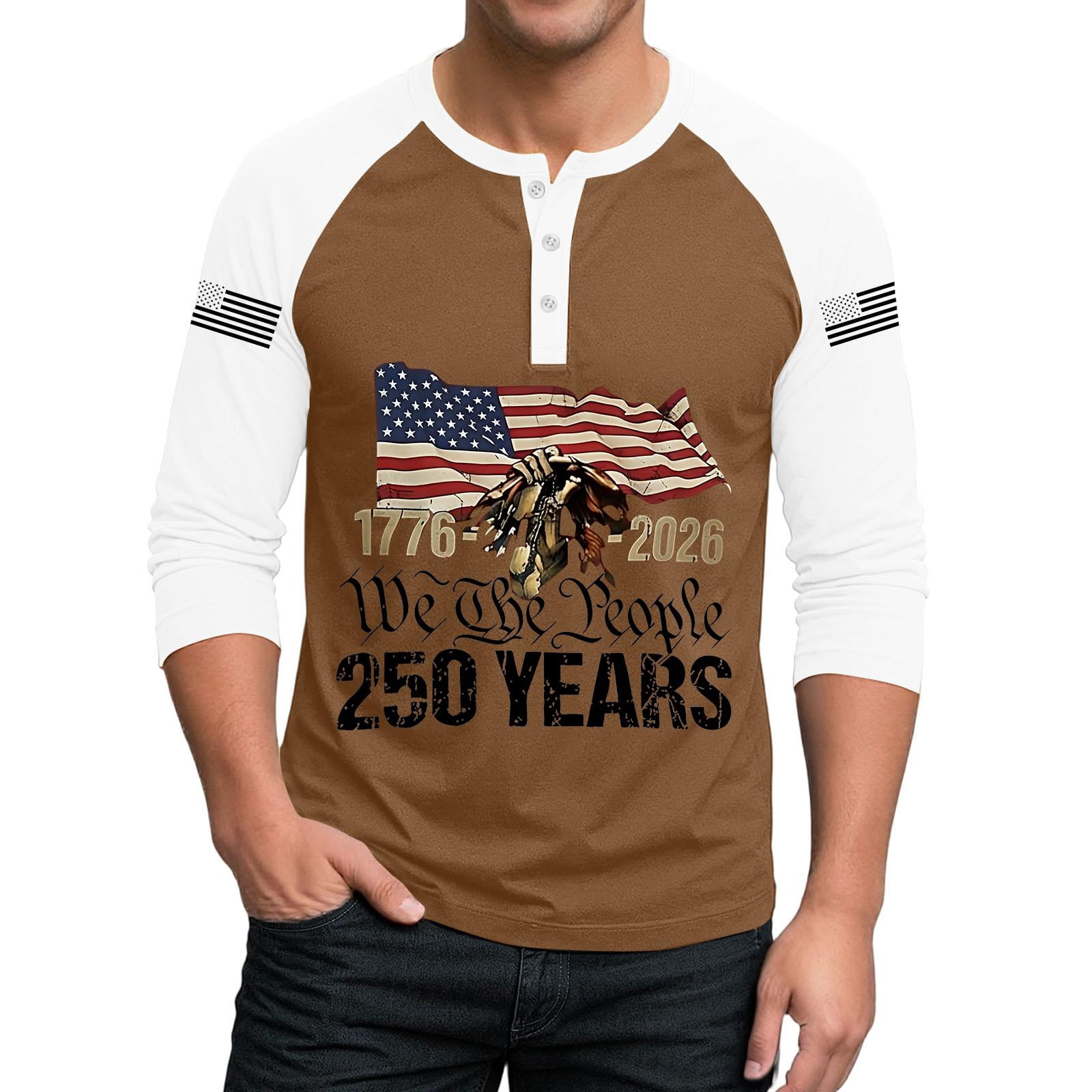 BRANROY Mens 250th Anniversary America Shirt - We The People 250 Years ...