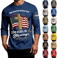 BRANROY Mens 250th Anniversary USA Shirt - One Nation Under God 4th of ...