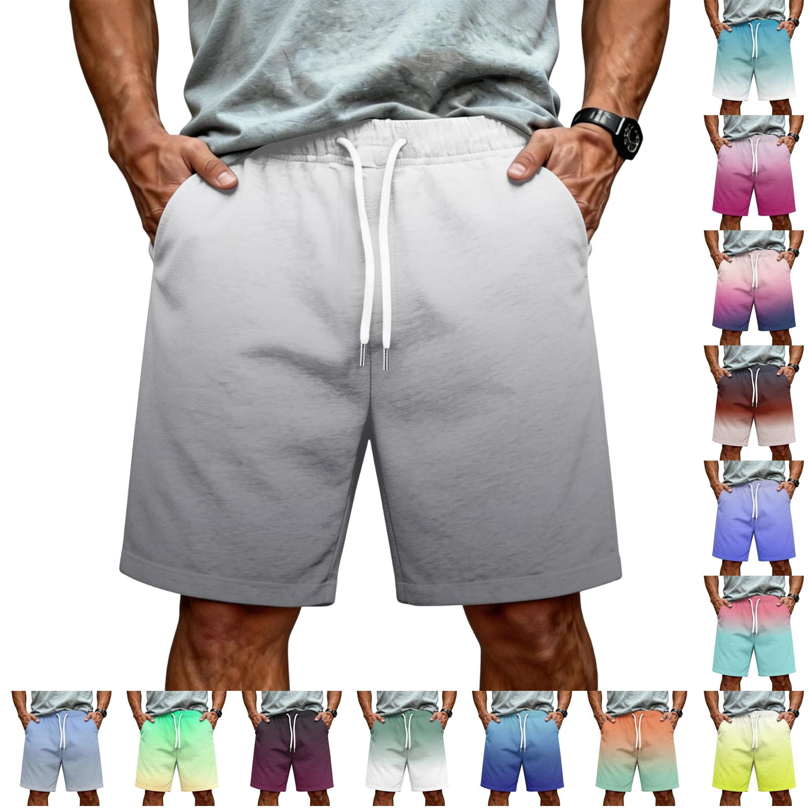 BRANROY Mens Athletic Shorts for Summer - Solid Color Drawstring ...