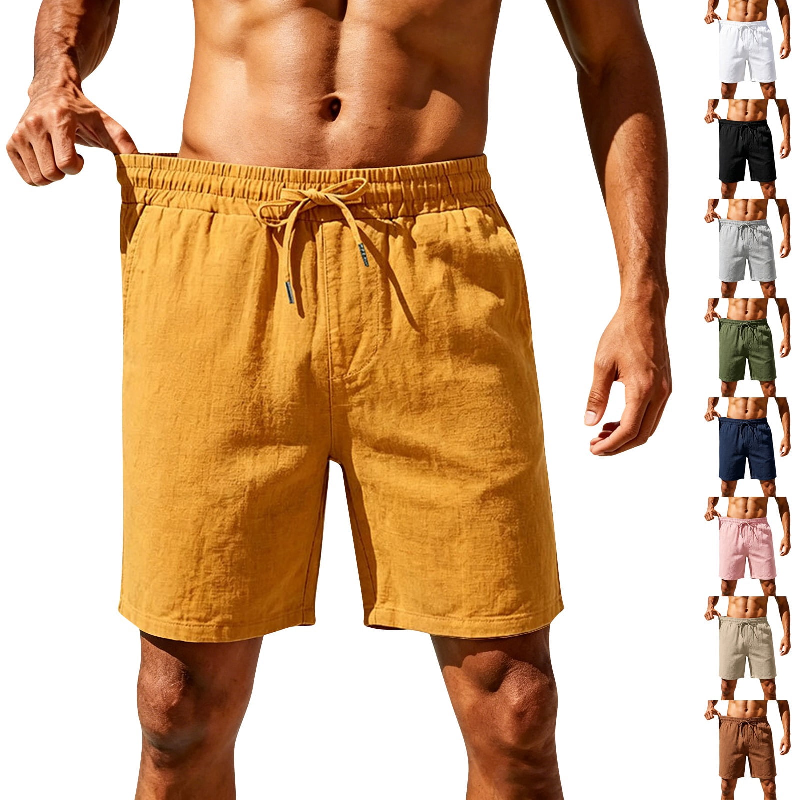 BRANROY Mens Beach Athletic Running Shorts - Lightweight Summer Short ...