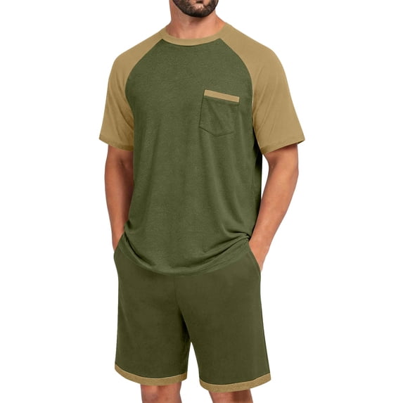 BRANROY Mens Pajamas Set Breathable Summer - Pajamas for Men Soft ...