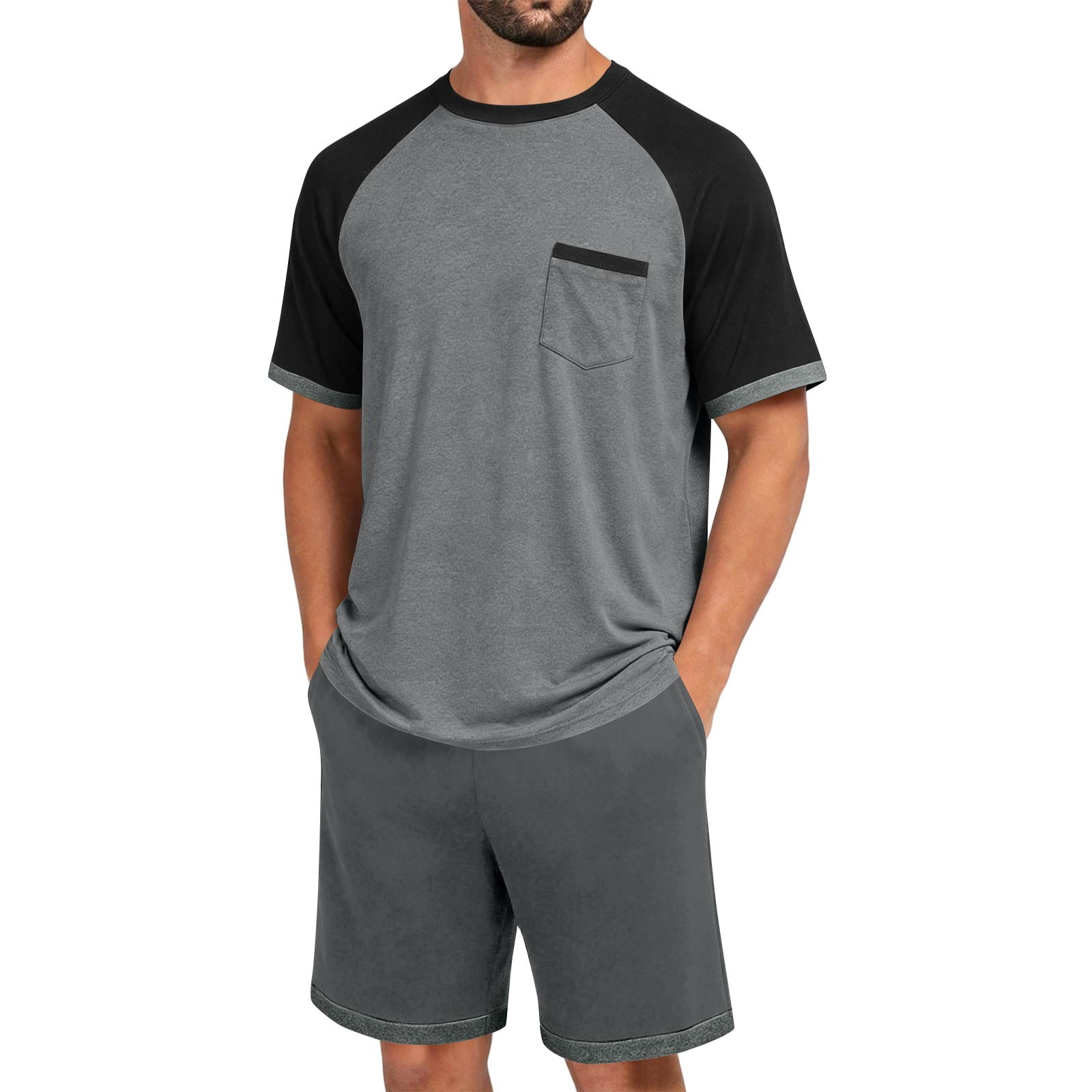 BRANROY Mens Pajamas Set Breathable Summer - Pajamas for Men Soft ...