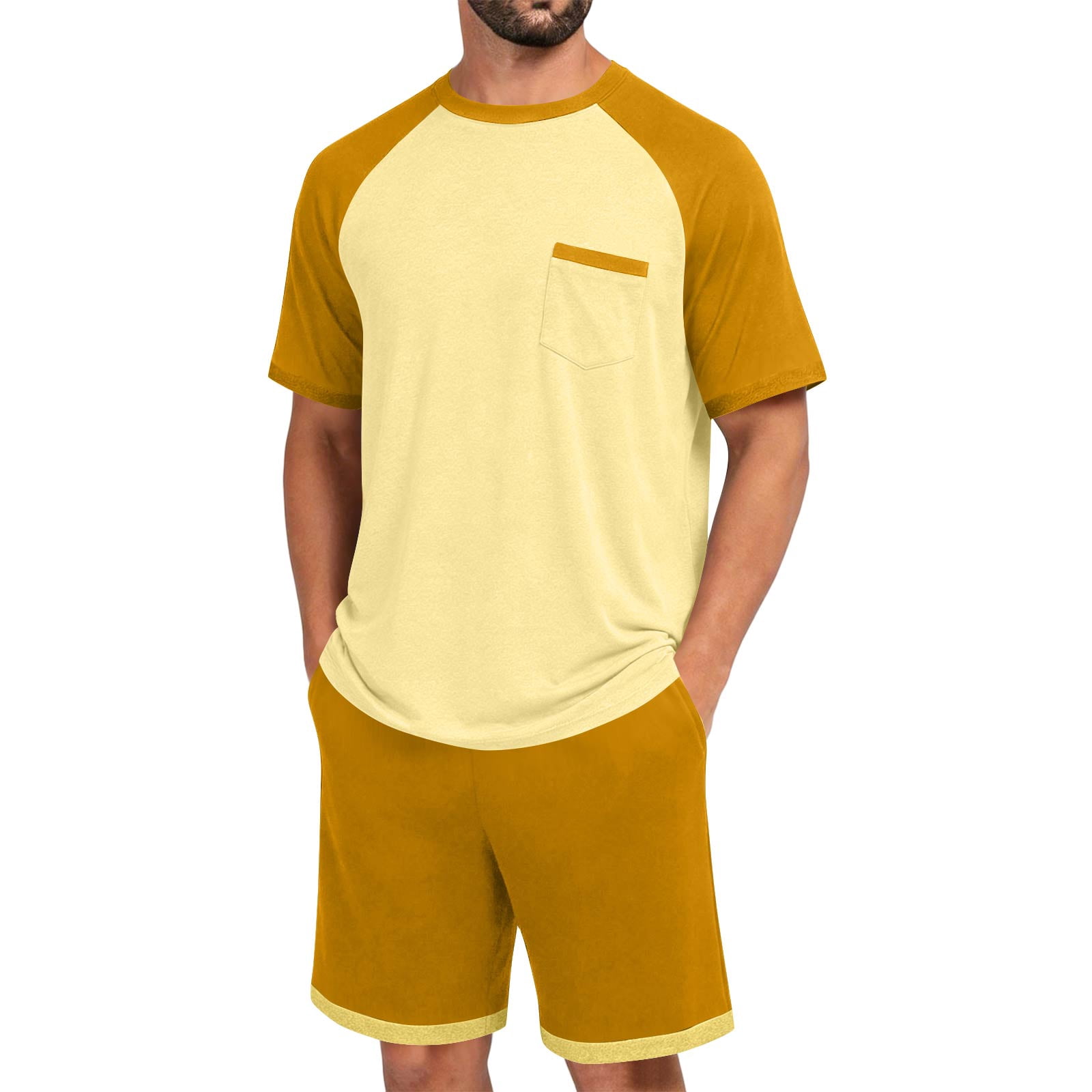BRANROY Mens Pajamas Set Breathable Summer - Pajamas for Men Soft ...