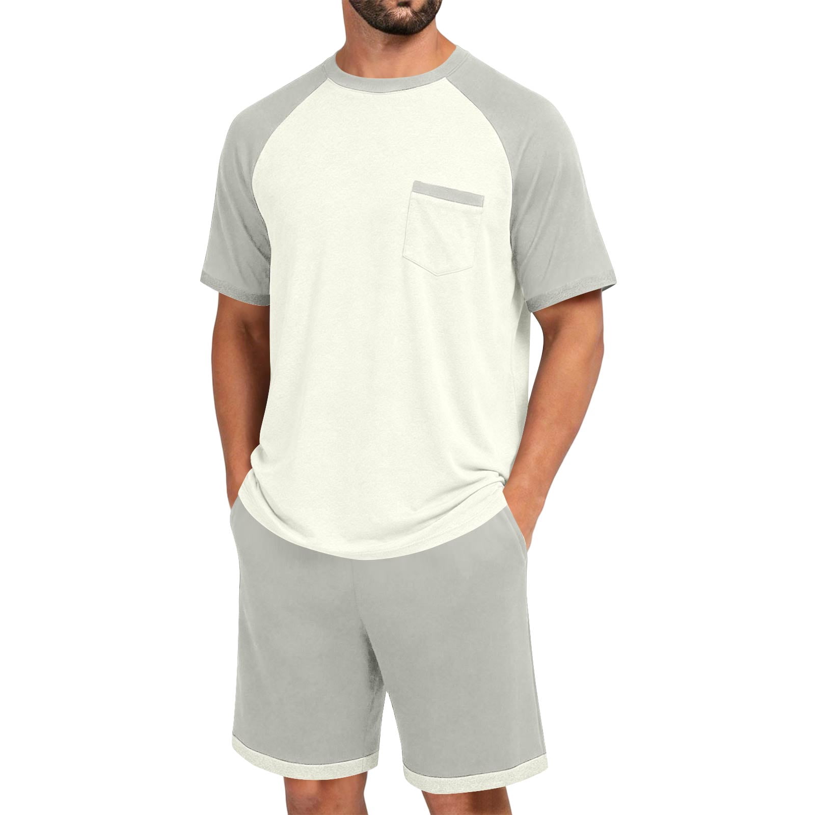 BRANROY Mens Pajamas Set Lightweight Soft - Pijamas Para Hombres Summer ...