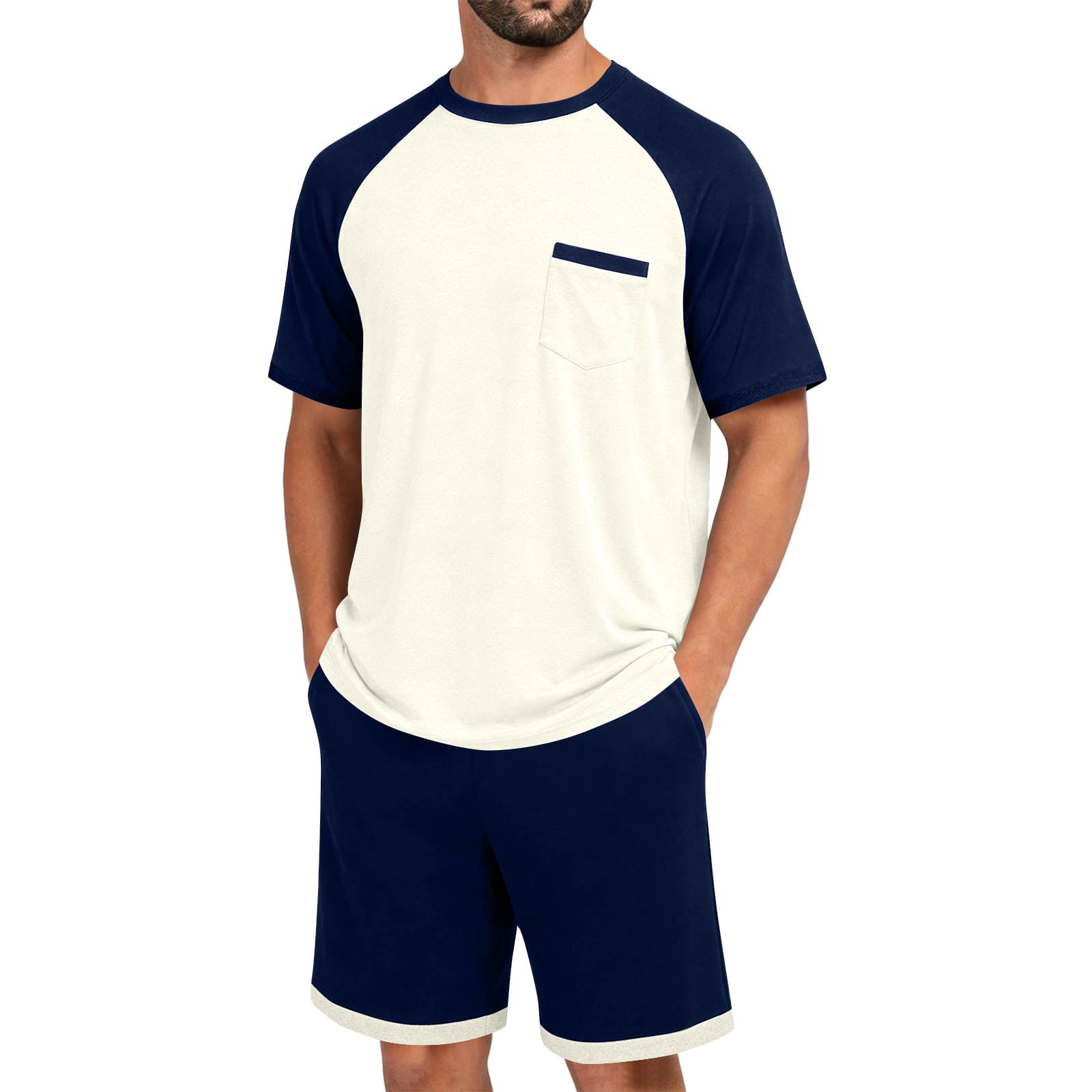 BRANROY Mens Pajamas Set Lightweight Soft - Pijamas Para Hombres Summer ...