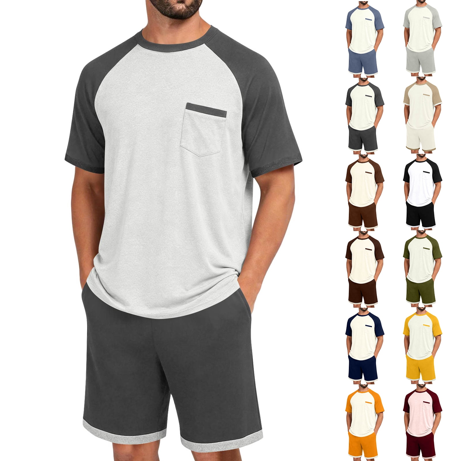 BRANROY Mens Pajamas Set Soft Summer - Pajamas for Men Lightweight ...