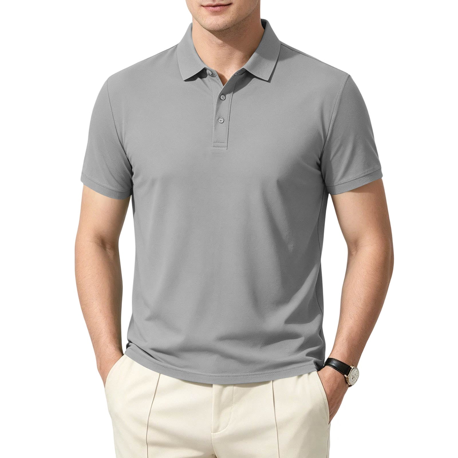BRANROY Mens Polo Shirts Short Sleeve - Plain Golf Shirt for Men ...