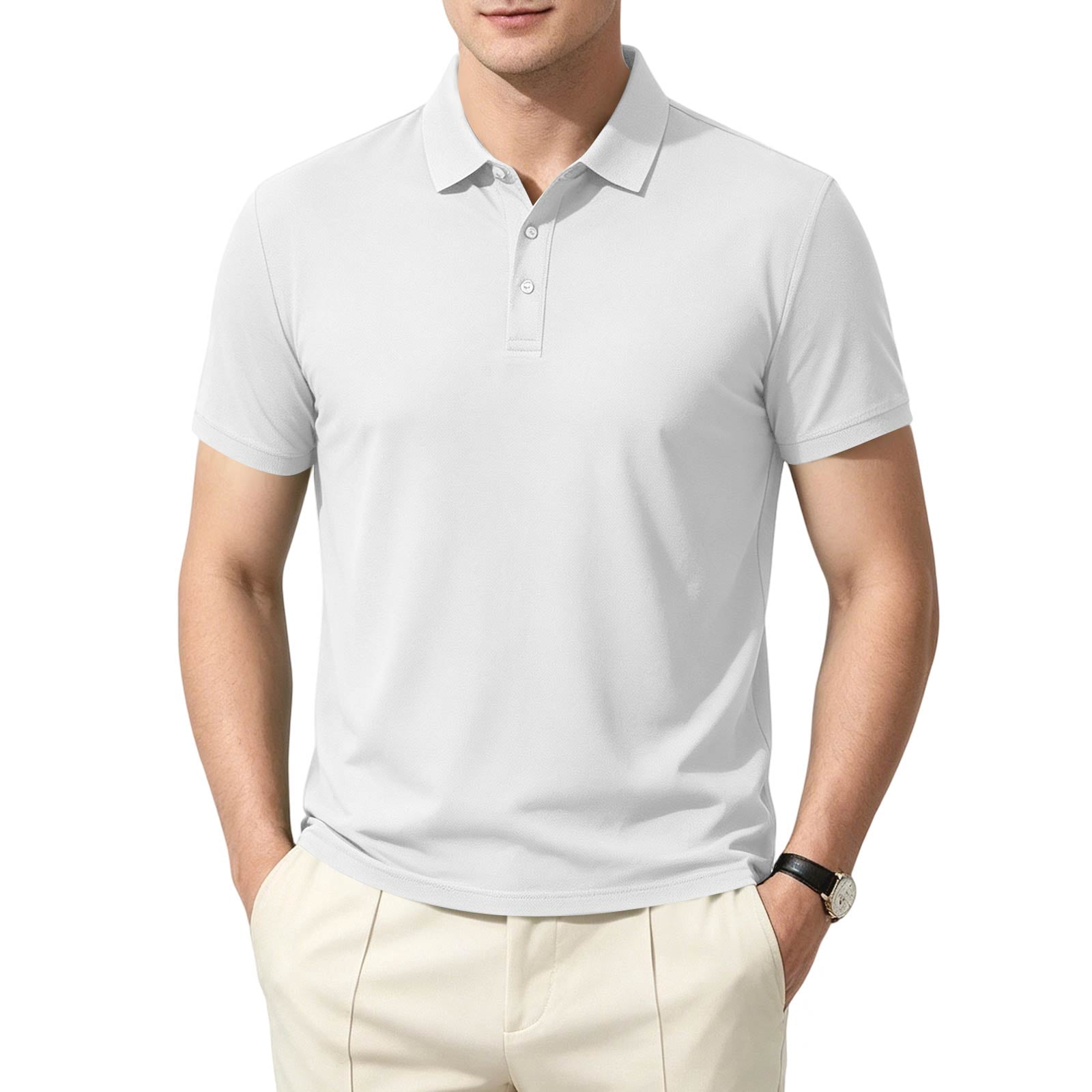 BRANROY Mens Polo Shirts Short Sleeve - Plain Golf Shirt for Men ...