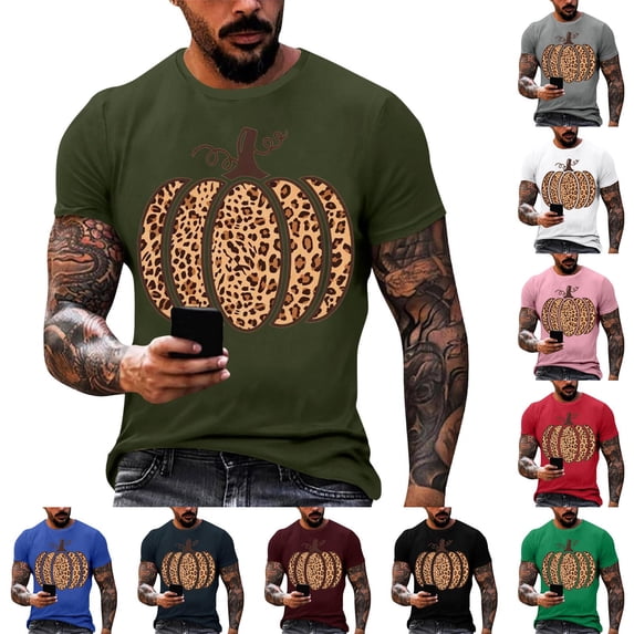 BRANROY Mens Short Sleeve Halloween Graphic Shirt - T-Shirt Lightweight ...