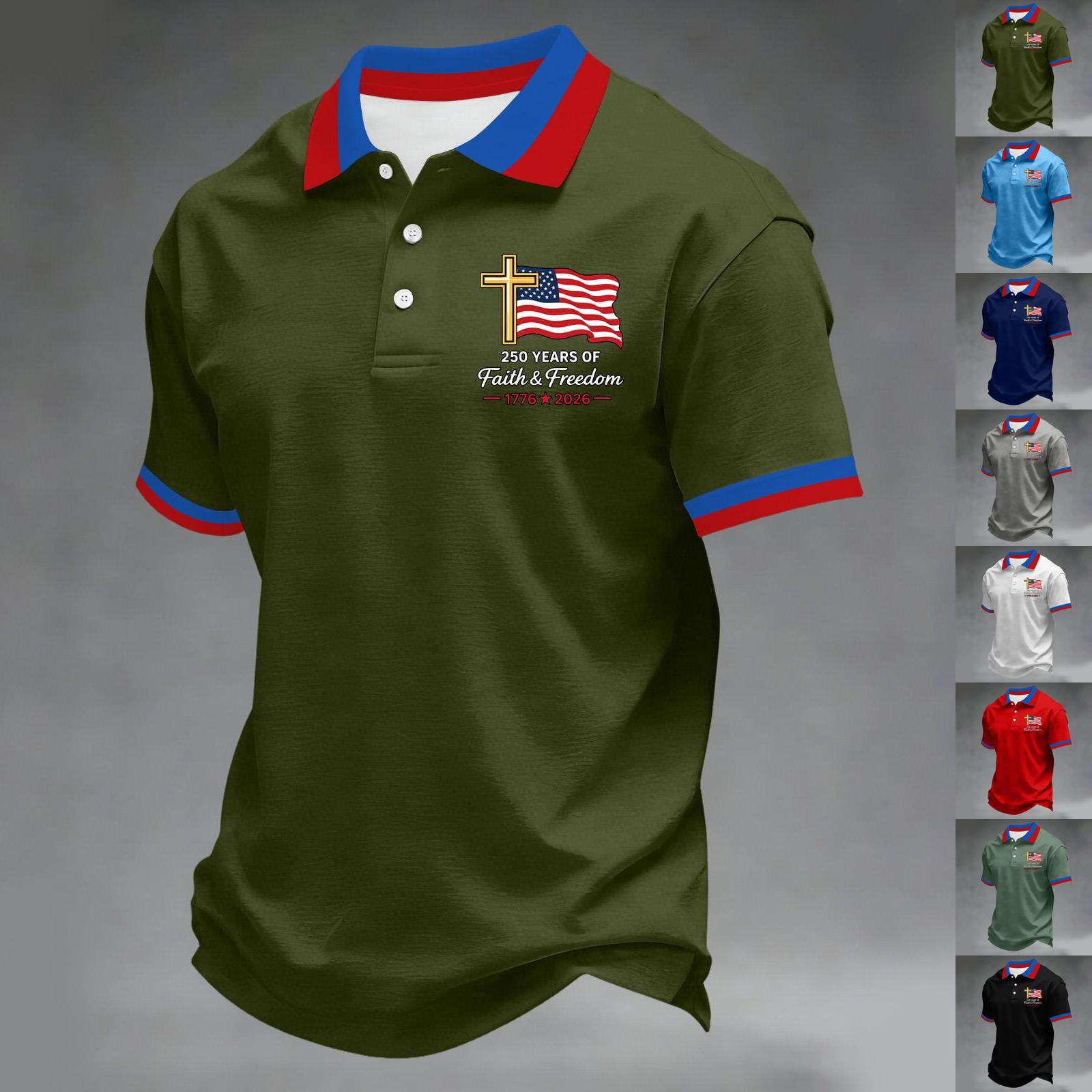 BRANROY USA Shirt Men 250 Anniversary Faith - 250 Years of Faith ...
