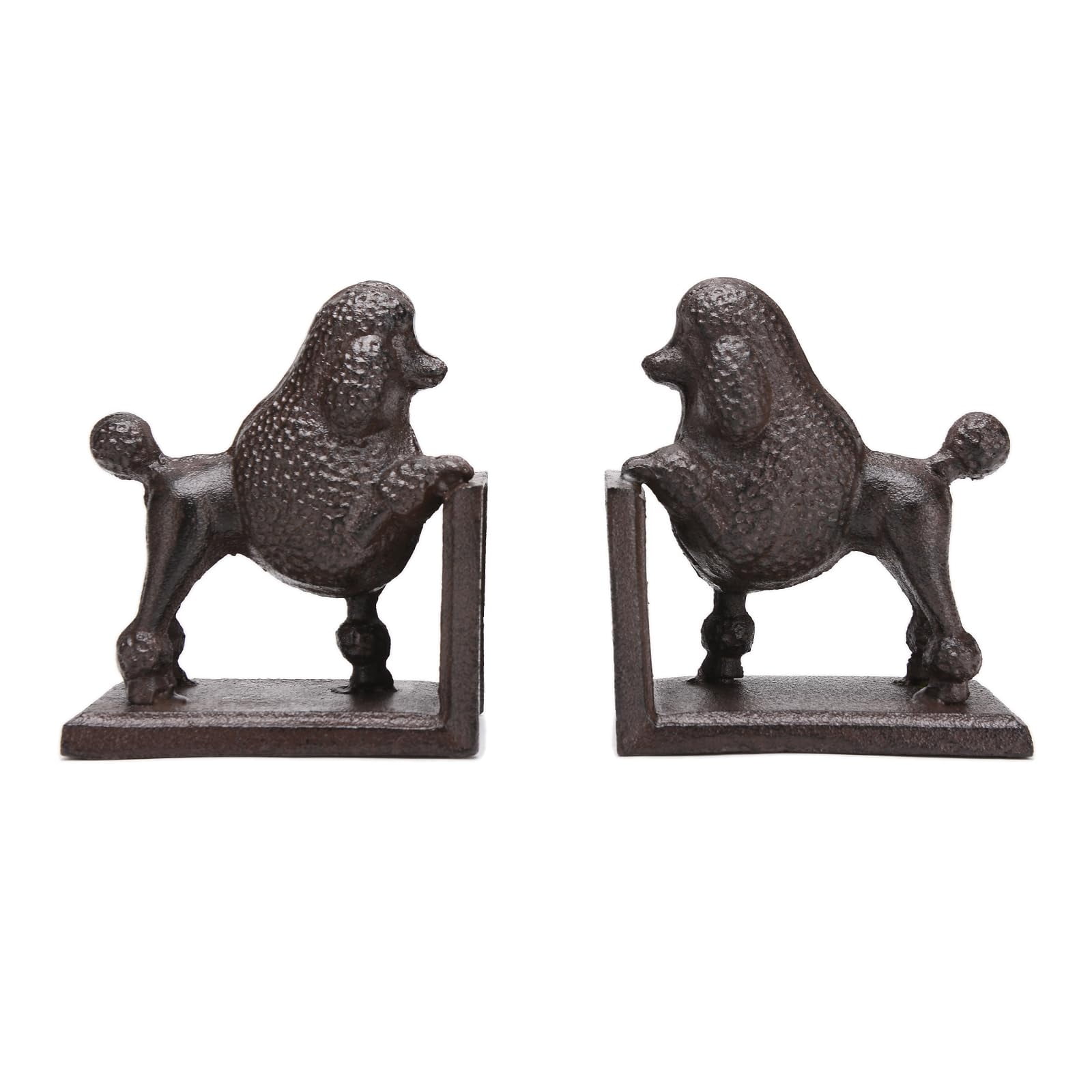 BRASSTAR 2 PCS Cast Iron Poodle Bookend, Lively Nostalgic Styling ...