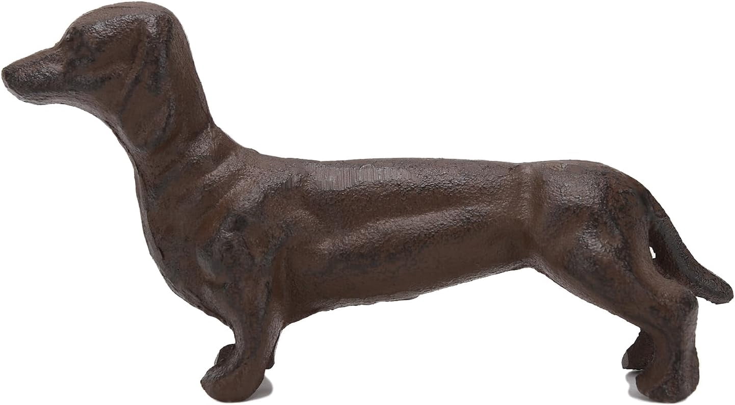 BRASSTAR Cast Iron Dachshund Dog Pet Statue Paperweight Cute Pup ...