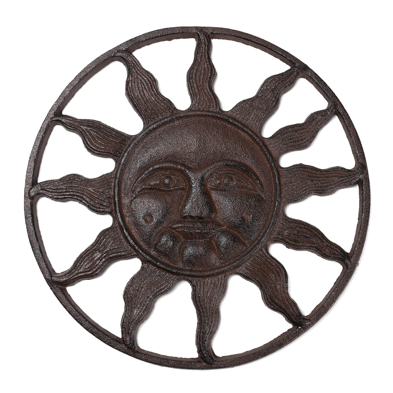 BRASSTAR Cast Iron Stepping Stone Fairytale Sun Design Garden Lawn ...