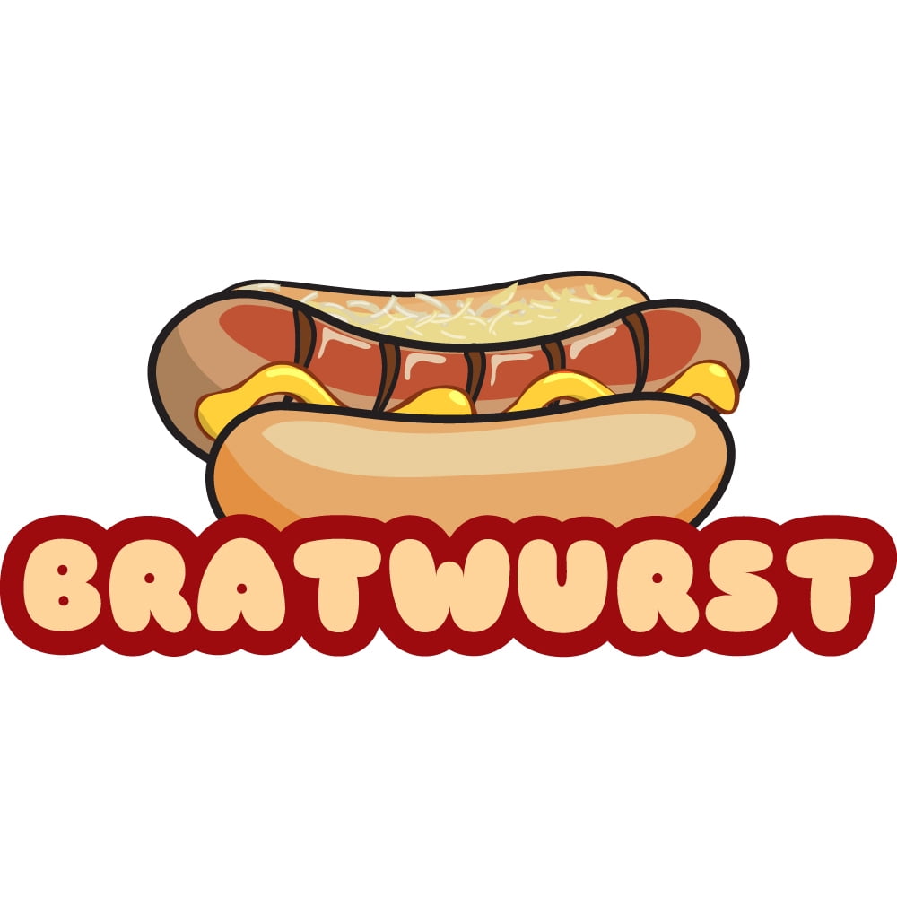 BRATWURST 16" Concession Decal sign cart trailer stand sticker ...