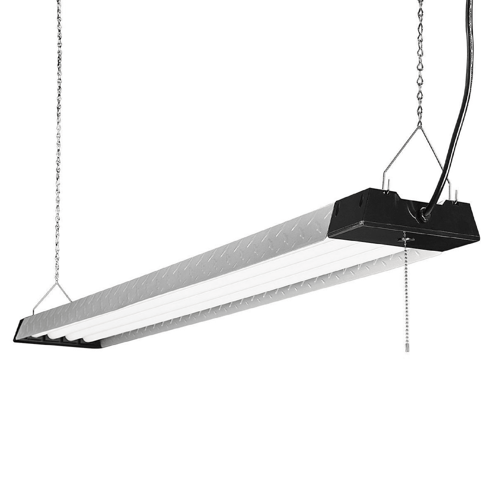 BRAUN 10,000 Lumen, 4 Ft. Linkable Diamond Plate LED Hanging Shop Light ...