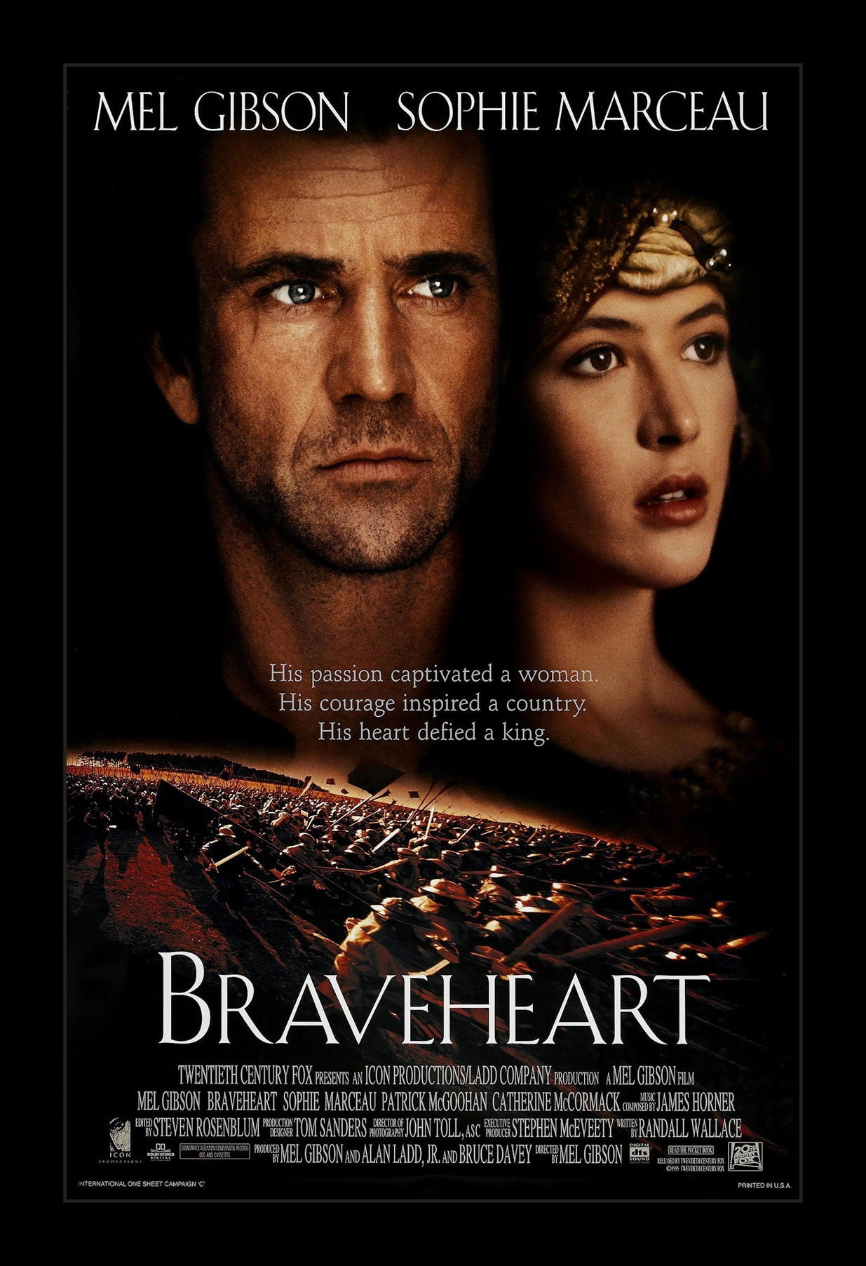 BRAVEHEART - 11x17 Framed Movie Poster - Walmart.com