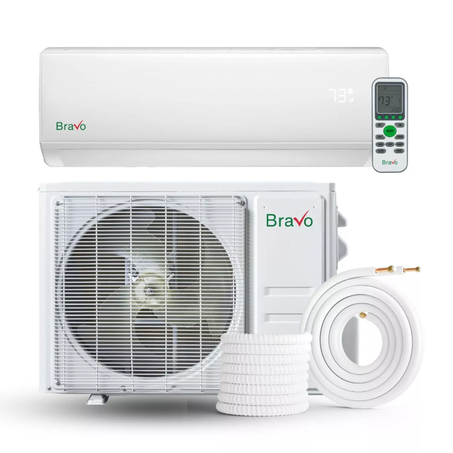 BRAVO 18000 BTU 17 SEER Mini Split AC/ Heating System Pre-Charged ...