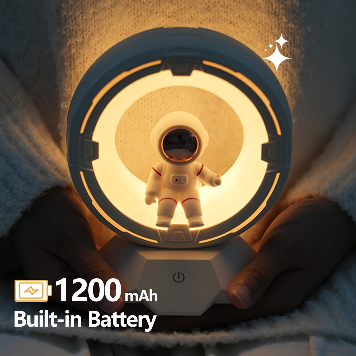 BRAVRAIN Astronaut Night Light - Adjustable Brightness, 3 Color Options ...