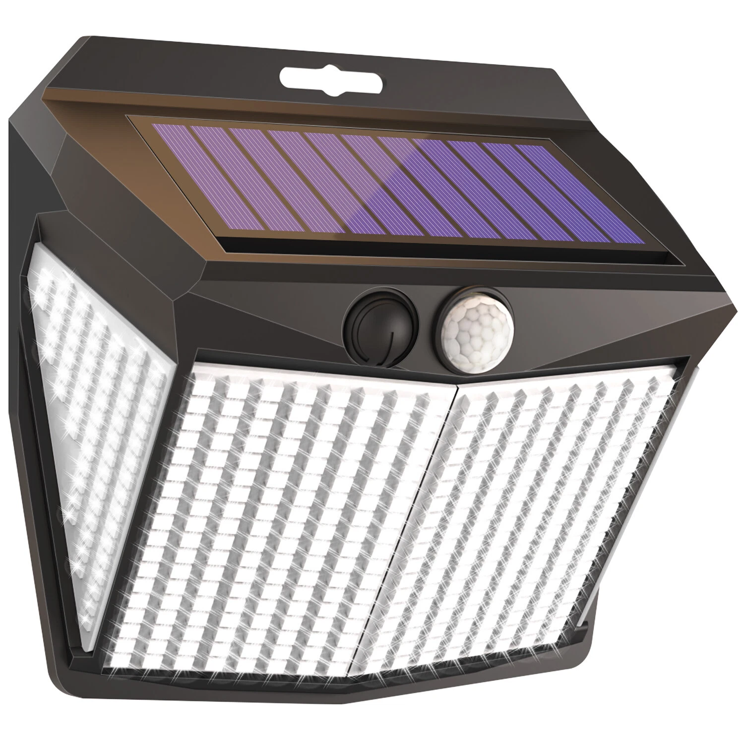 BRAWN- 412 Led Solar Power Wall Light Pir Motion Sensor Outdoor Garden ...