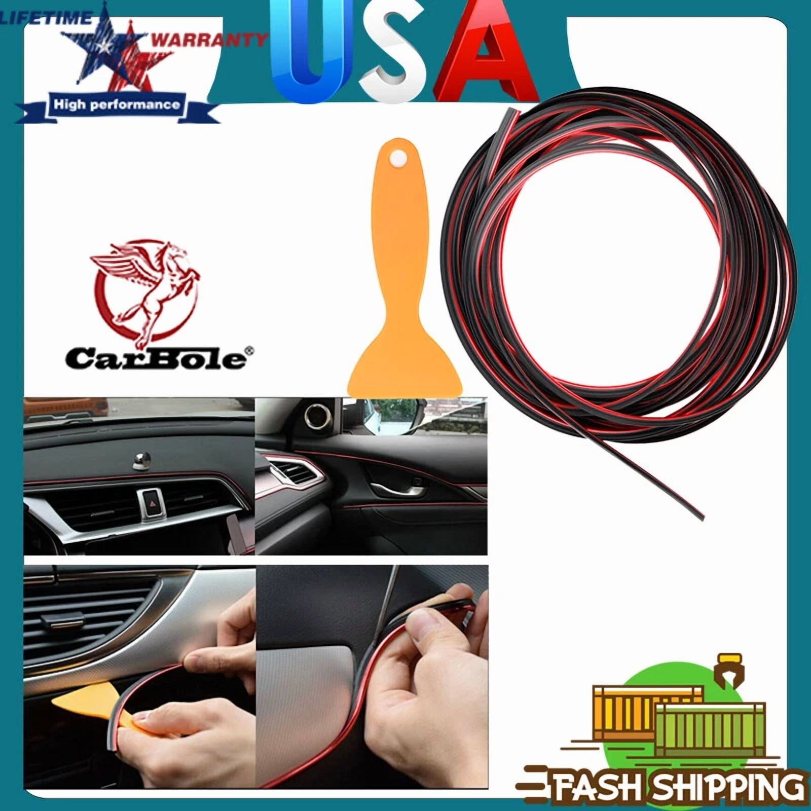 BRAWN- 5M Car Interior Decor Red Point Edge Gap Door Panel Accessories ...