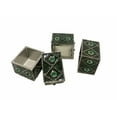 BRAWN- Diamond Napkin Rings Set Of 4, Enameled With Green Stones ...