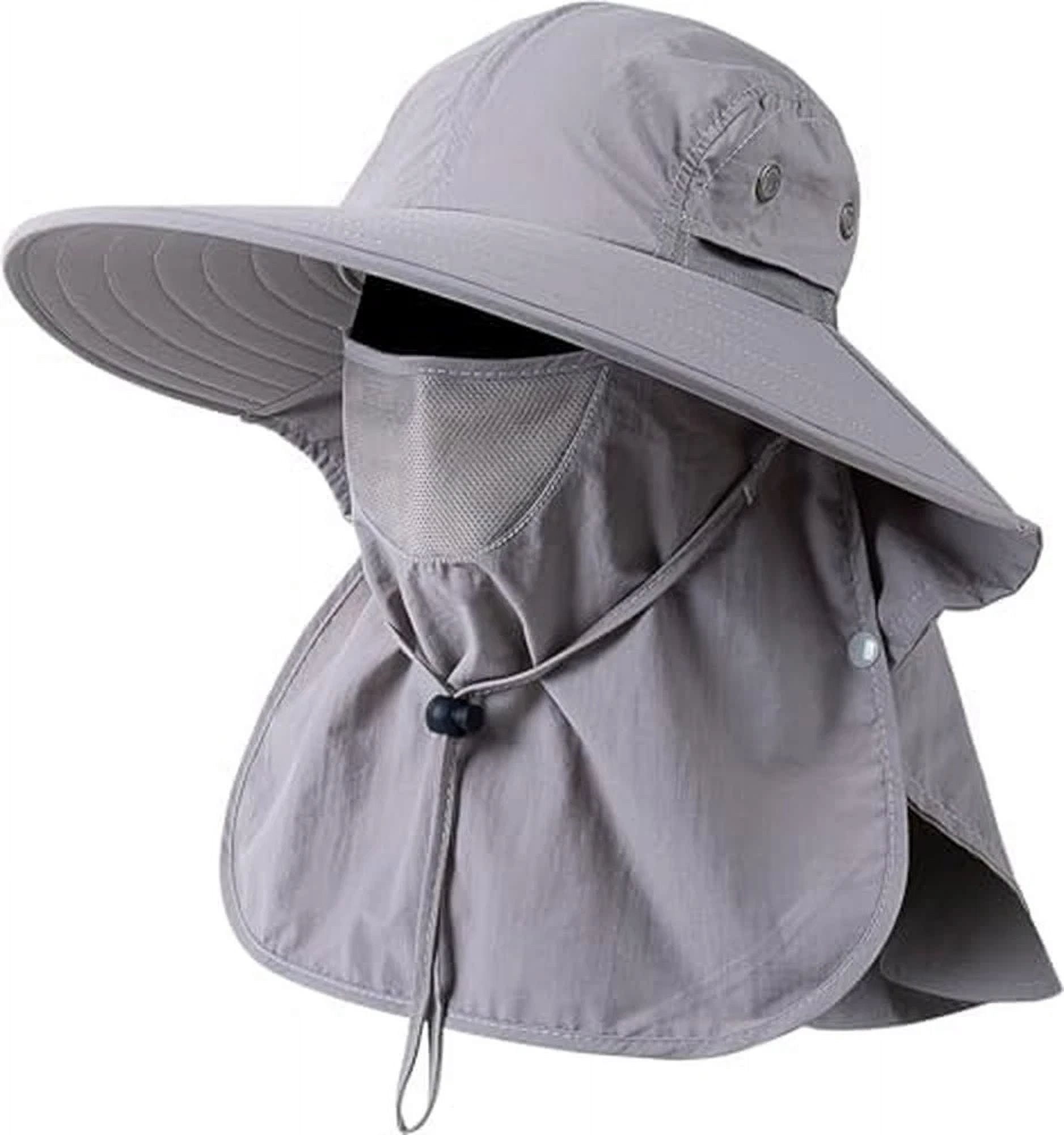 BRAWN- Mens Women Fishing Hat Upf 50 Wide Brim Sun Hat With Face Cover ...