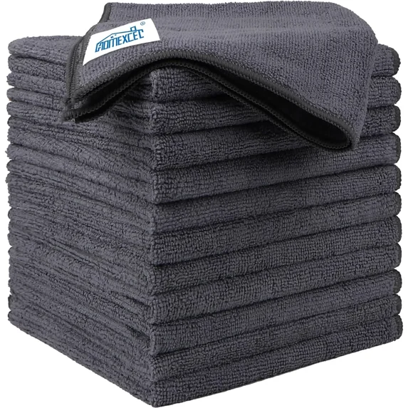 BRAWN- Microfiber Cleaning Cloth 12 Pack, 12.5 X 12.5 Inch Microfiber ...