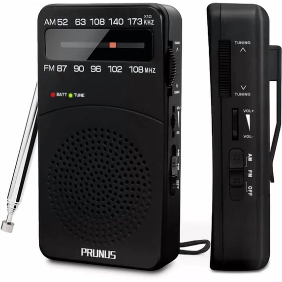 BRAWN- Portable Am Fm Radio Compact Transistor Radio Pocket Radio Black ...