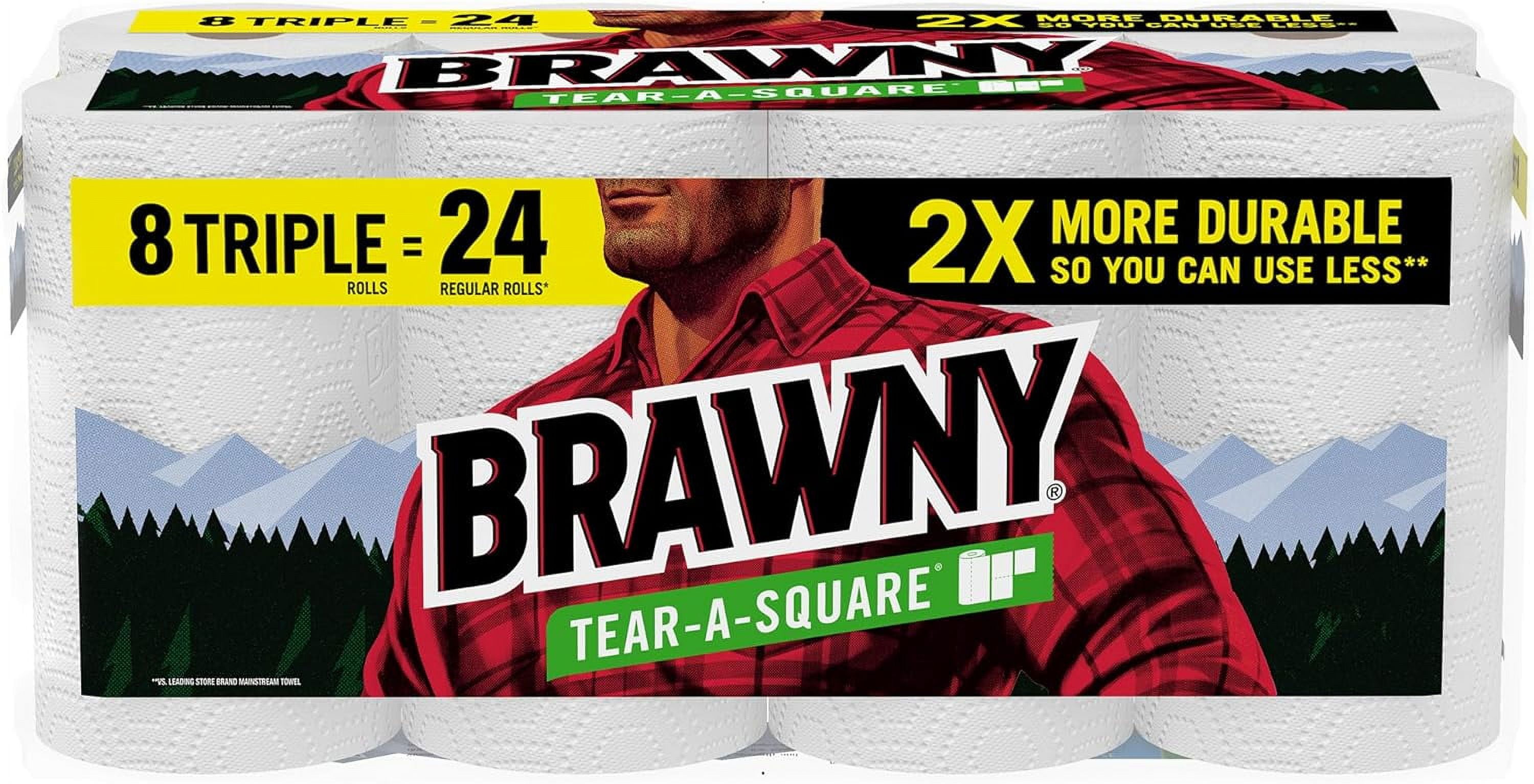 BRAWNY® TEAR-A-SQUARE® PAPER TOWELS, 8 TRIPLE ROLLS - Walmart.com