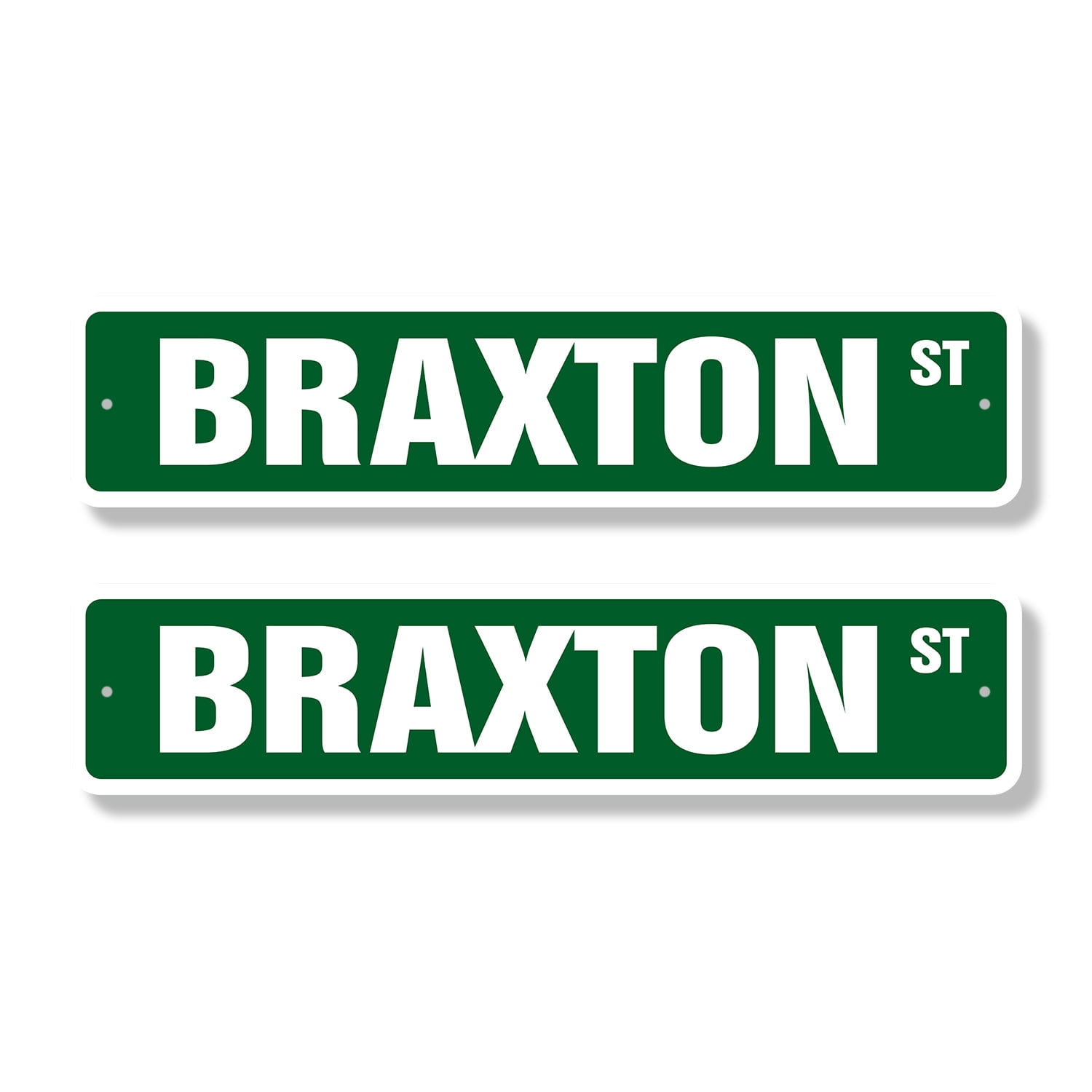 BRAXTON Classic Street Sign (2 Pack) Childrens Name Room Sign Road Sign ...