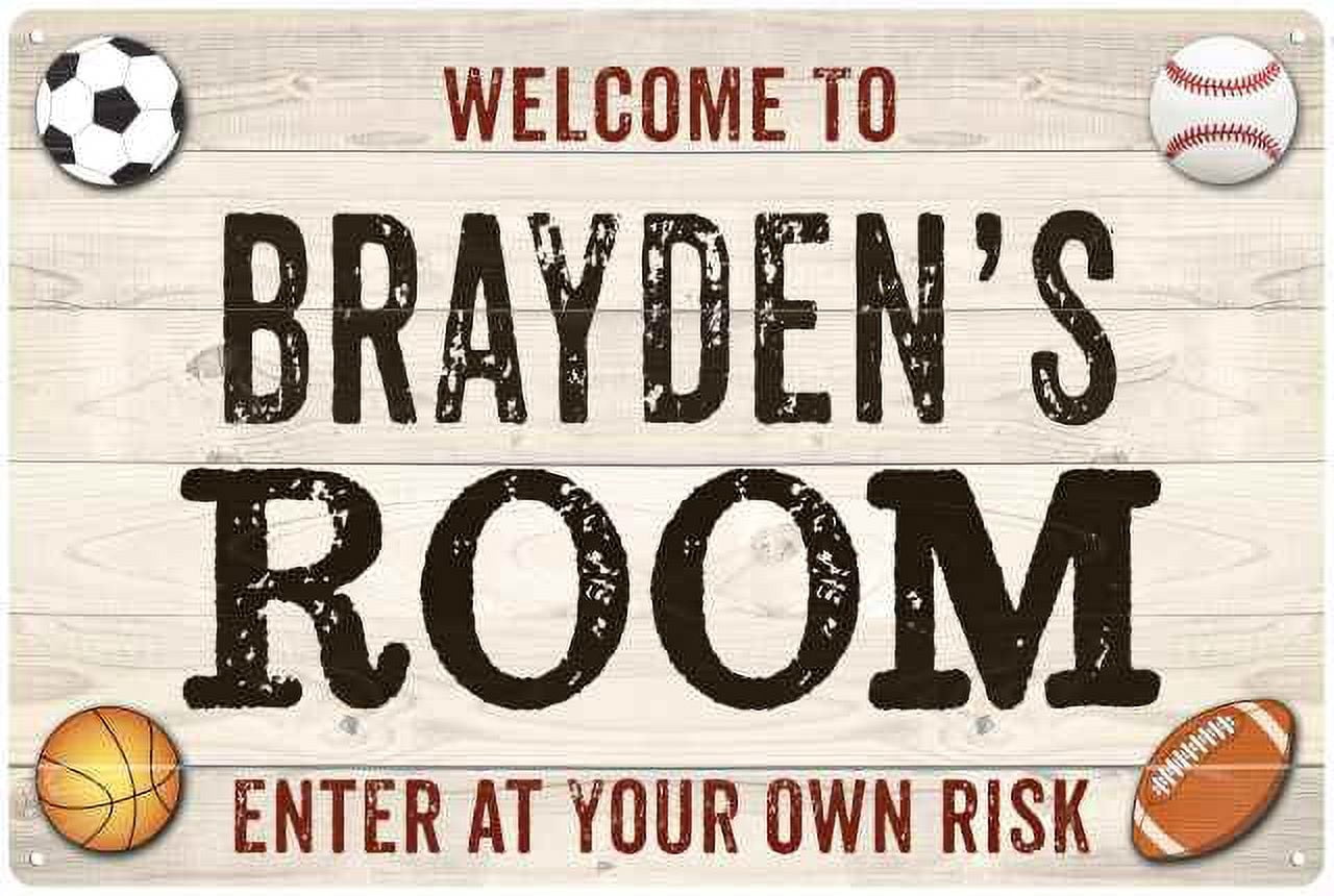 BRAYDEN'S Room Kids Bedroom Sign Boy's 8x12 Metal 208120090081 ...