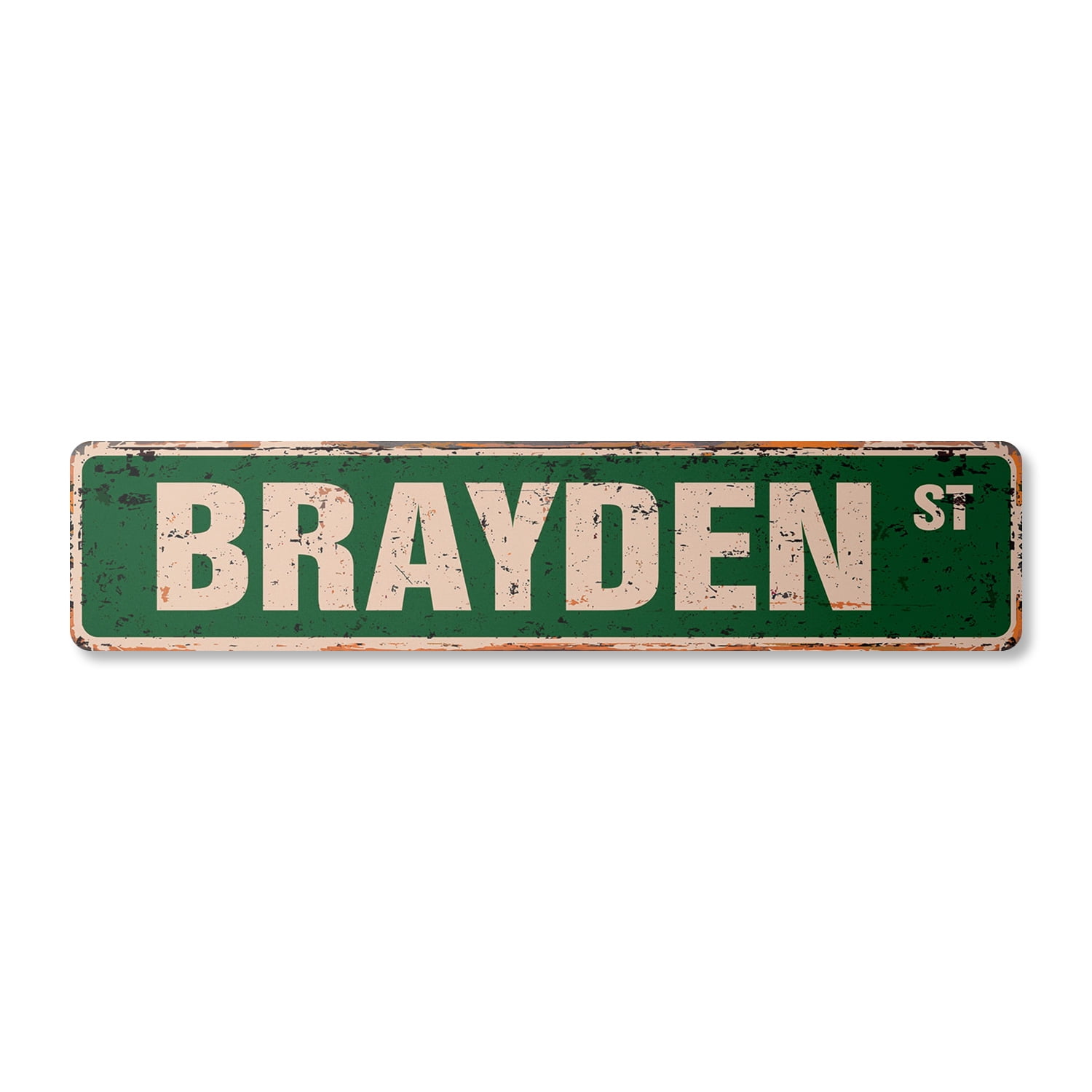 BRAYDEN Vintage Plastic Street Sign Childrens Name Room Sign | Indoor ...