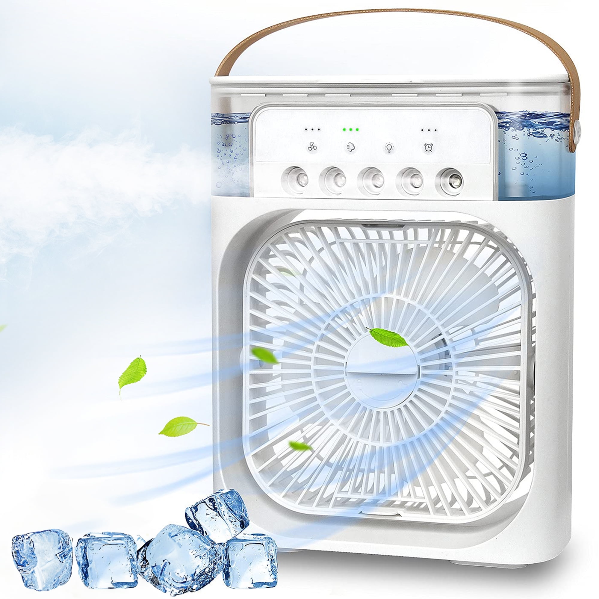 BRC 3-IN-1 Portable Air Conditioner, 3 Speeds, 7-Color Light, USB ...