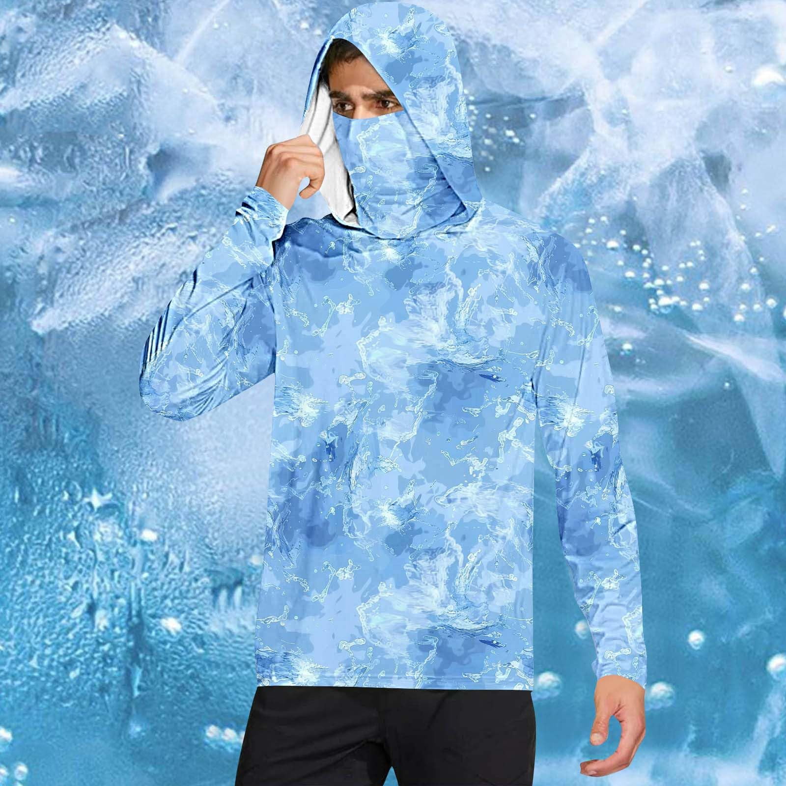 BRDFRL Camo Fishing Shirts for Men UPF 50+ Rash Guard Hoodie Sun ...