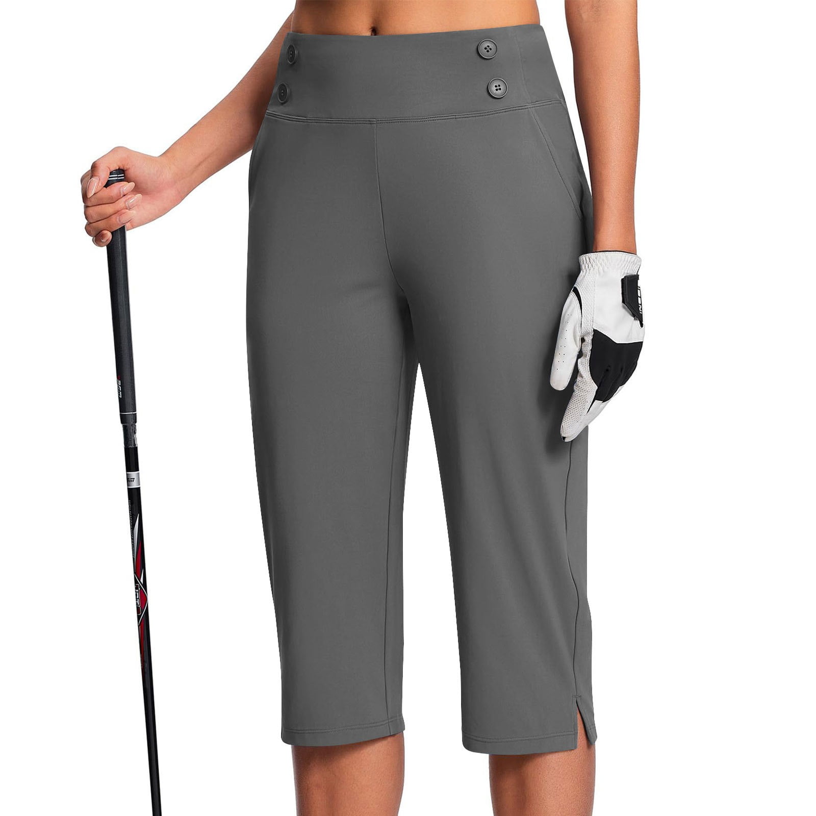 BRDFRL Capri Pants for Women Summer High Waisted Office Work Crop Pant ...