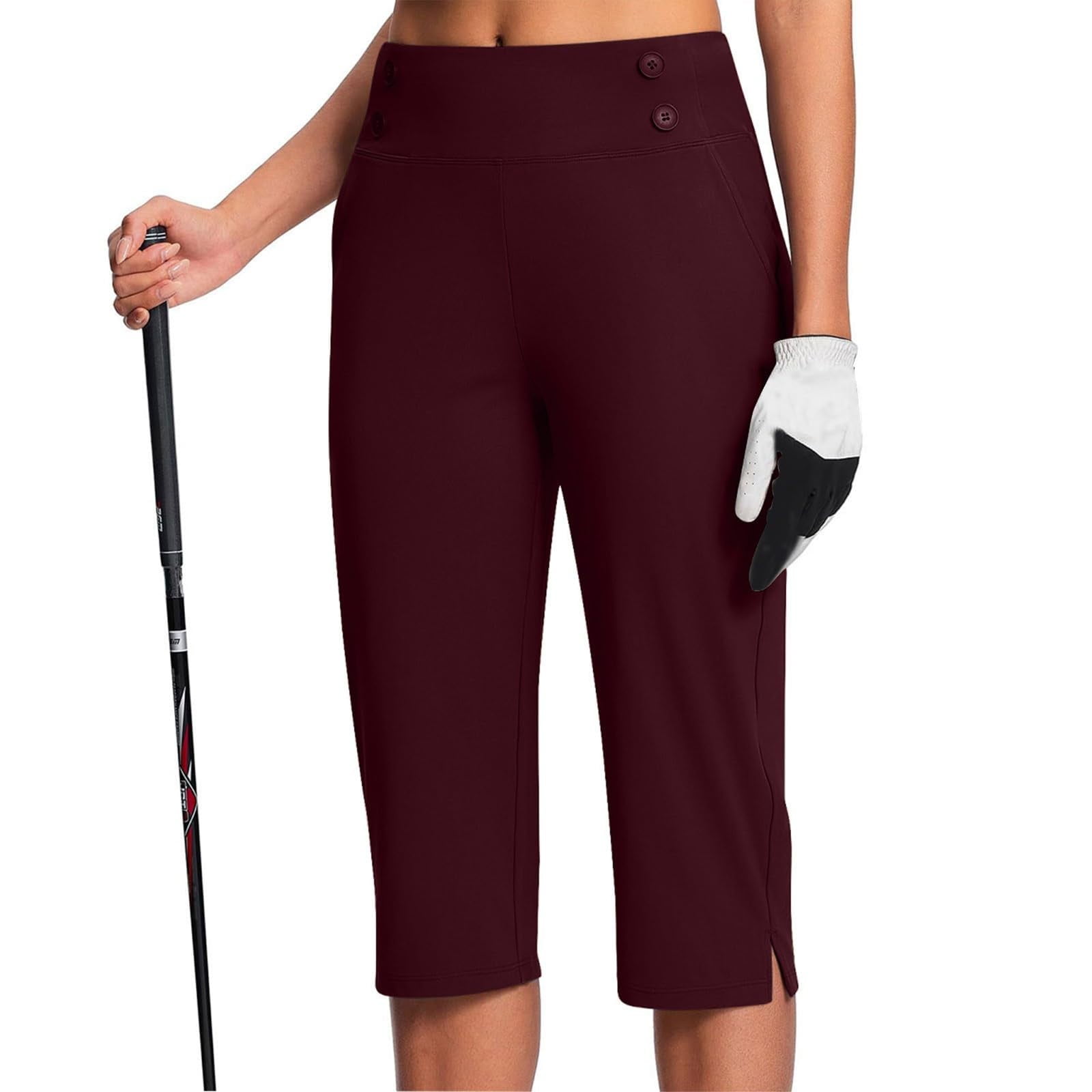 BRDFRL Capri Pants for Women Summer High Waisted Office Work Crop Pant ...