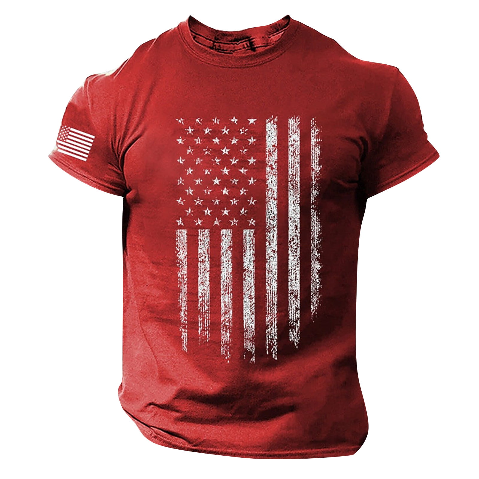 BRDFRL Flag Shirts for Men Casual Flag Graphic Patriotic Tshirts 4Th of ...