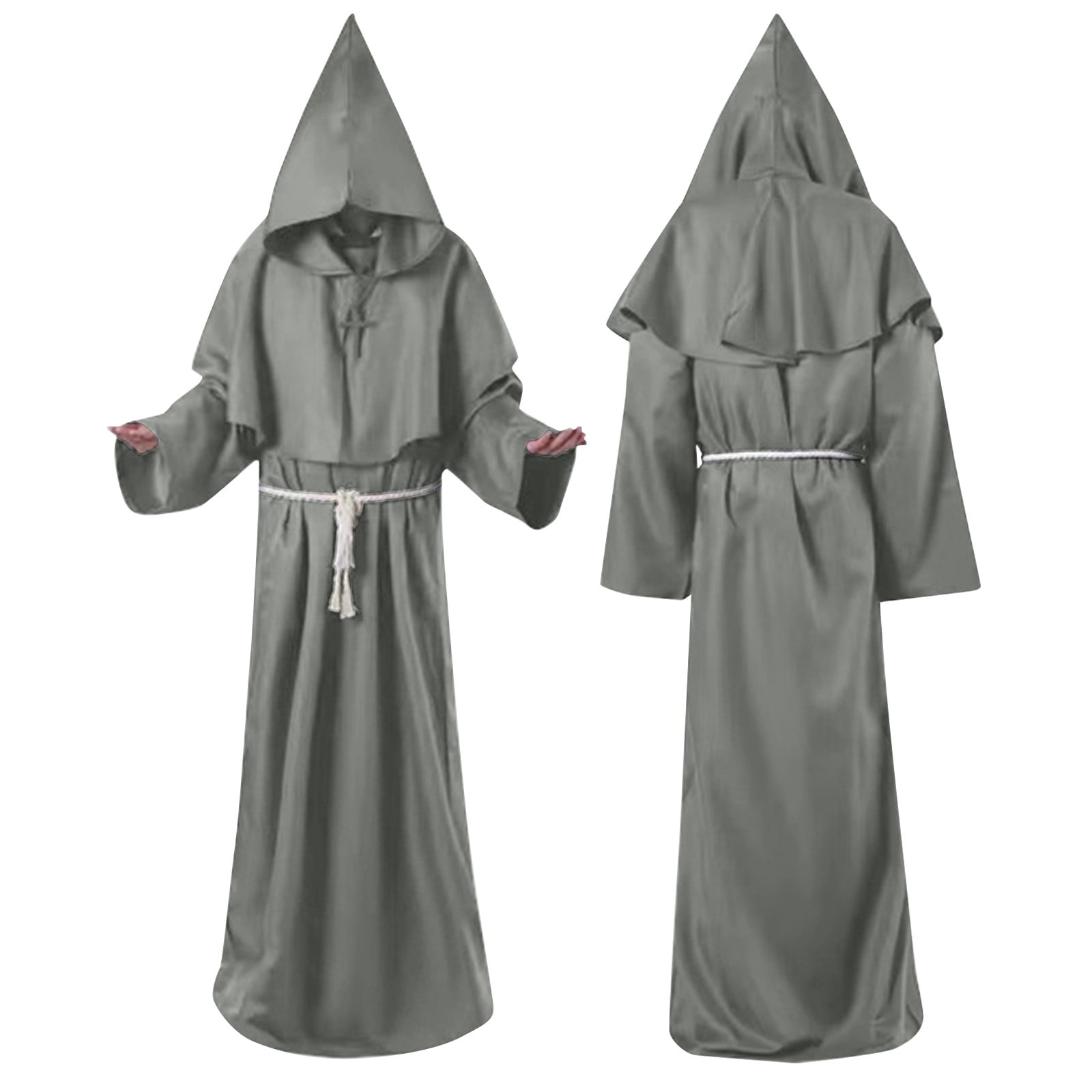 BRDFRL Friar Medieval Hooded Monk Renaissance Priest Robe Costume ...