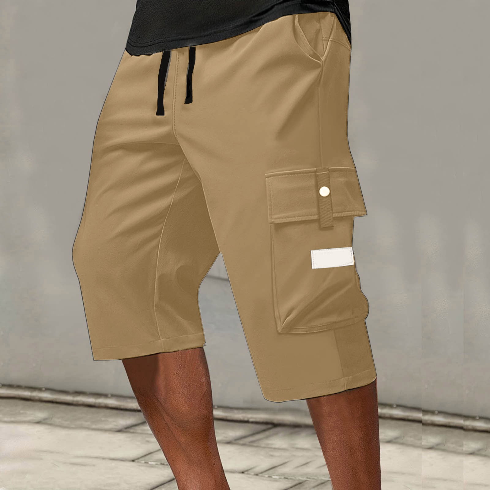 BRDFRL Men's 3/4 Capri Pants Athletic Fishing Golf Quick Dry with ...