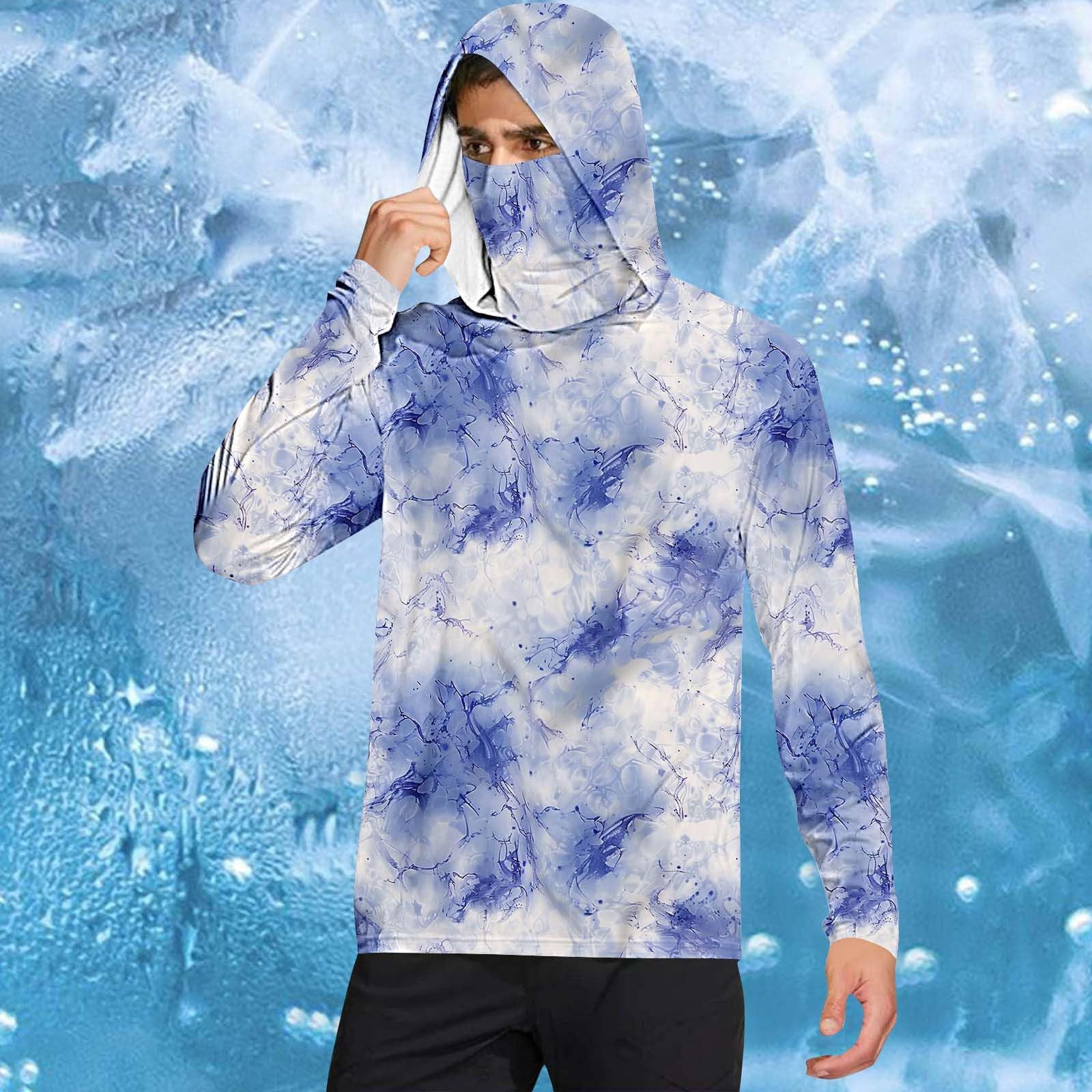 BRDFRL Men’s Hiking Camo Shirt with Mask UPF 50+ Hoodie Fishing ...