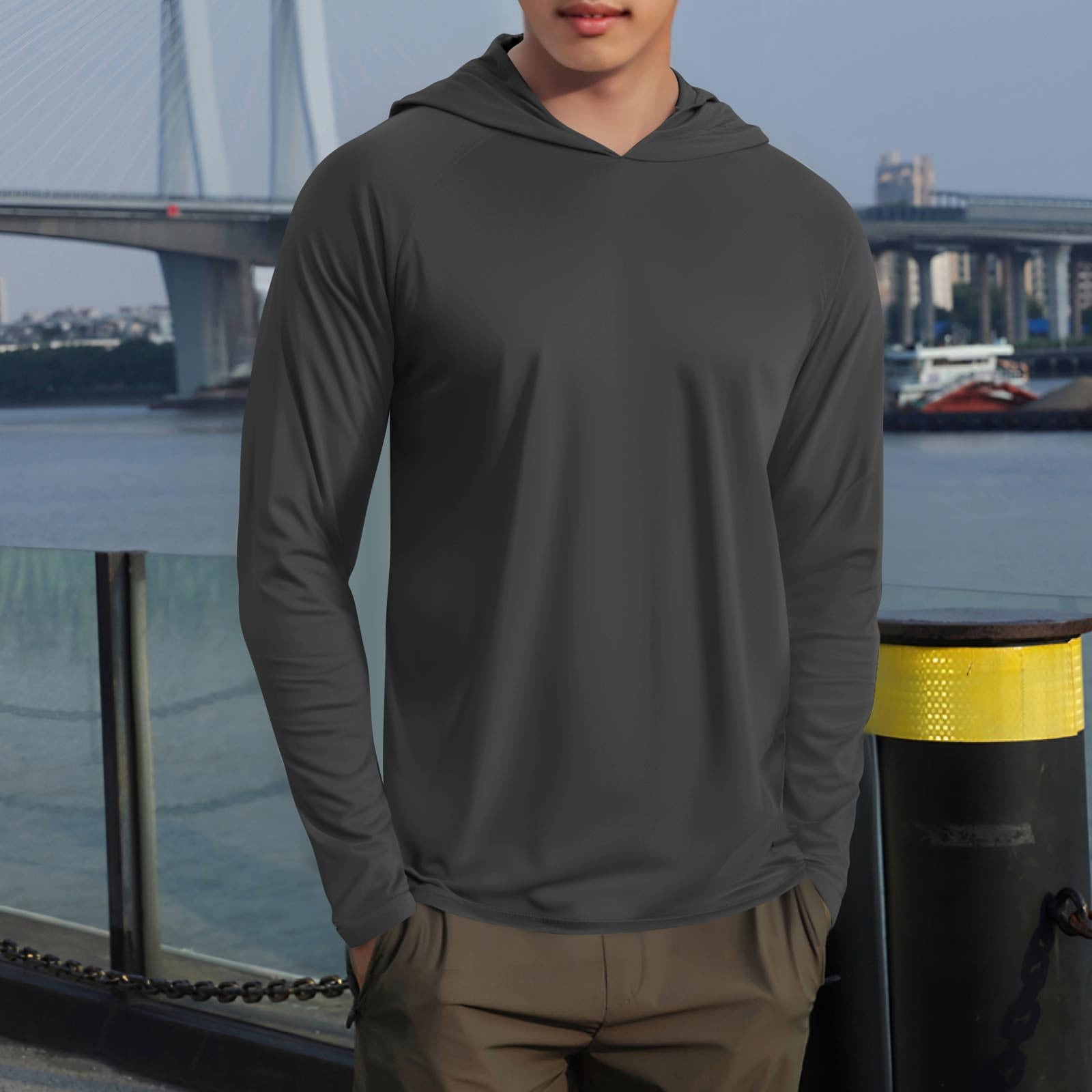 BRDFRL Men’s Sun Protection Shirts UPF 50+ Rash Guard for Men Long ...