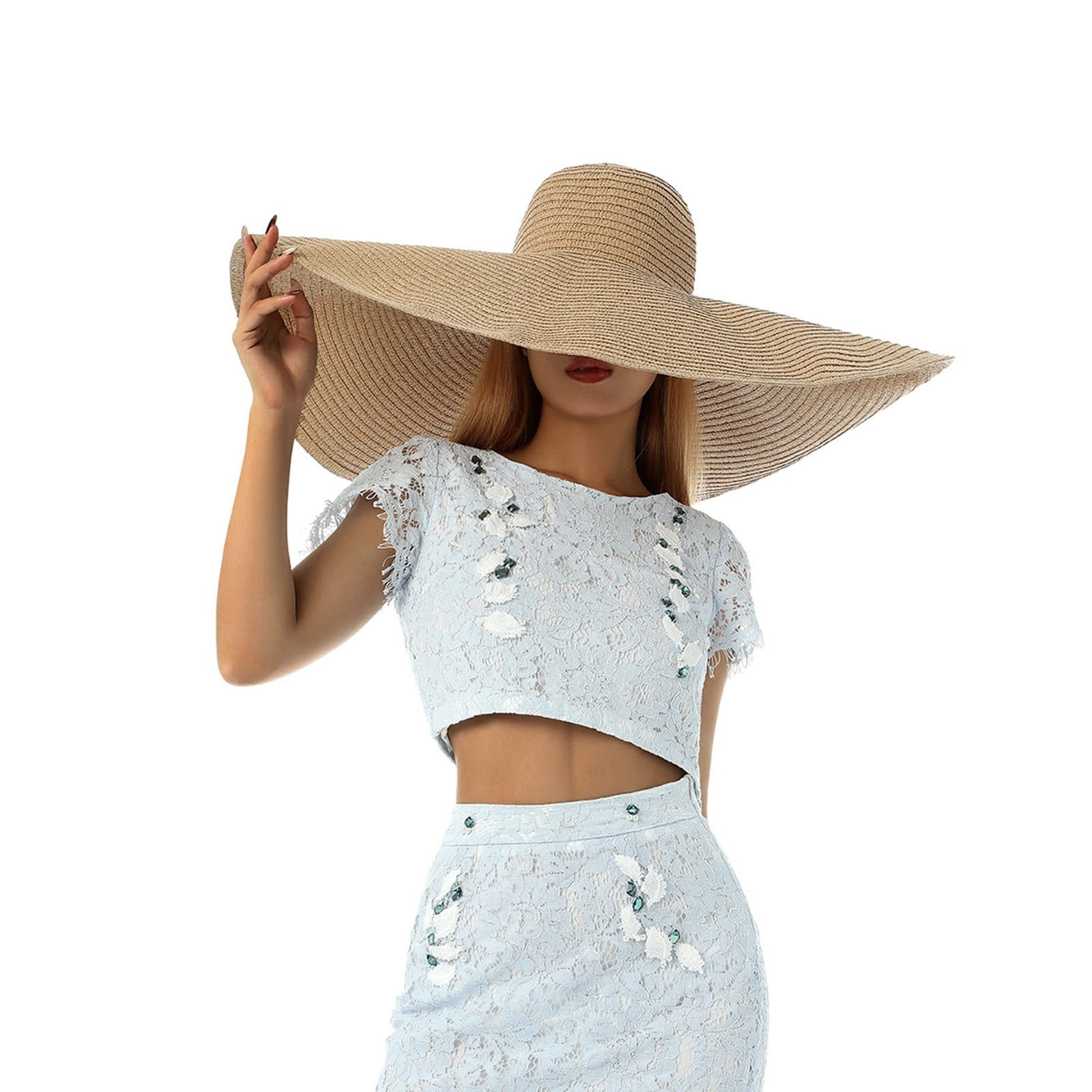 BRDFRL Oversized Beach Straw Hats for Women Floppy, Extra Large Sun ...