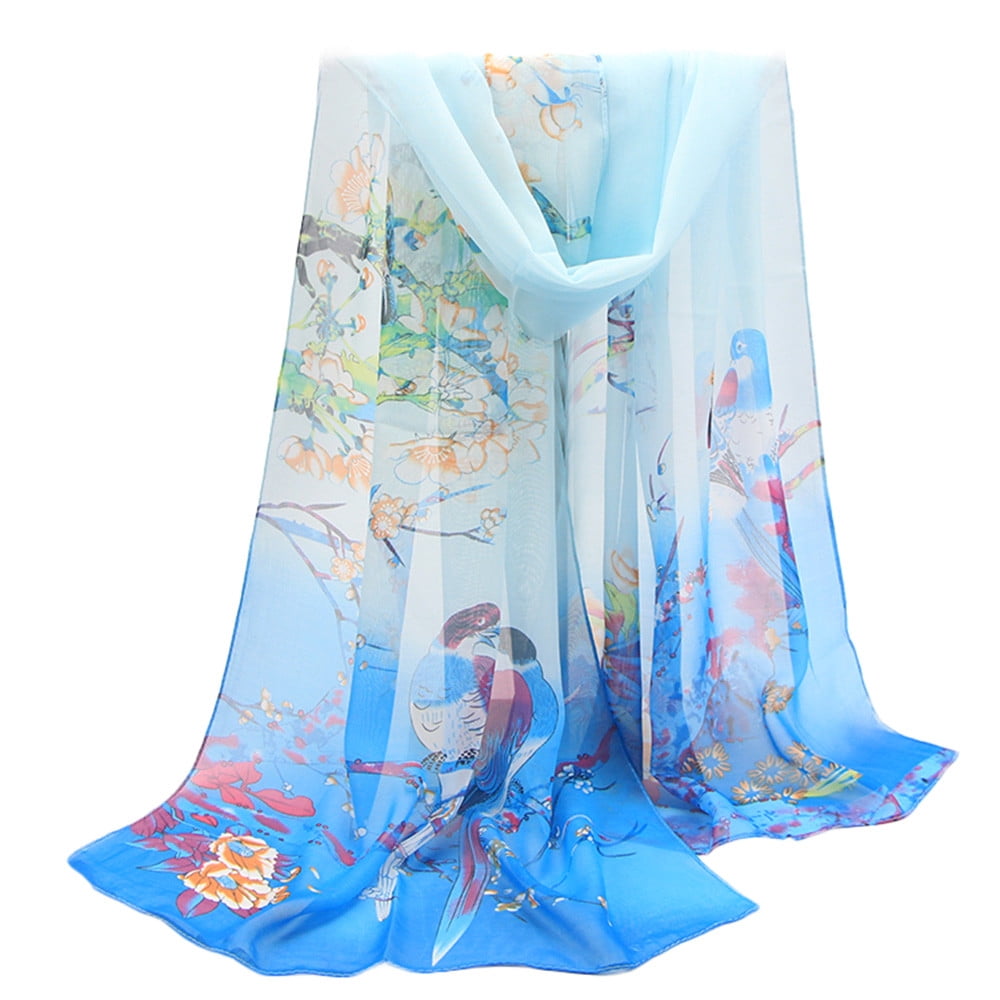 BRDFRL Scarves for Women Lightweight Summer Floral Print Pattern Scarf ...