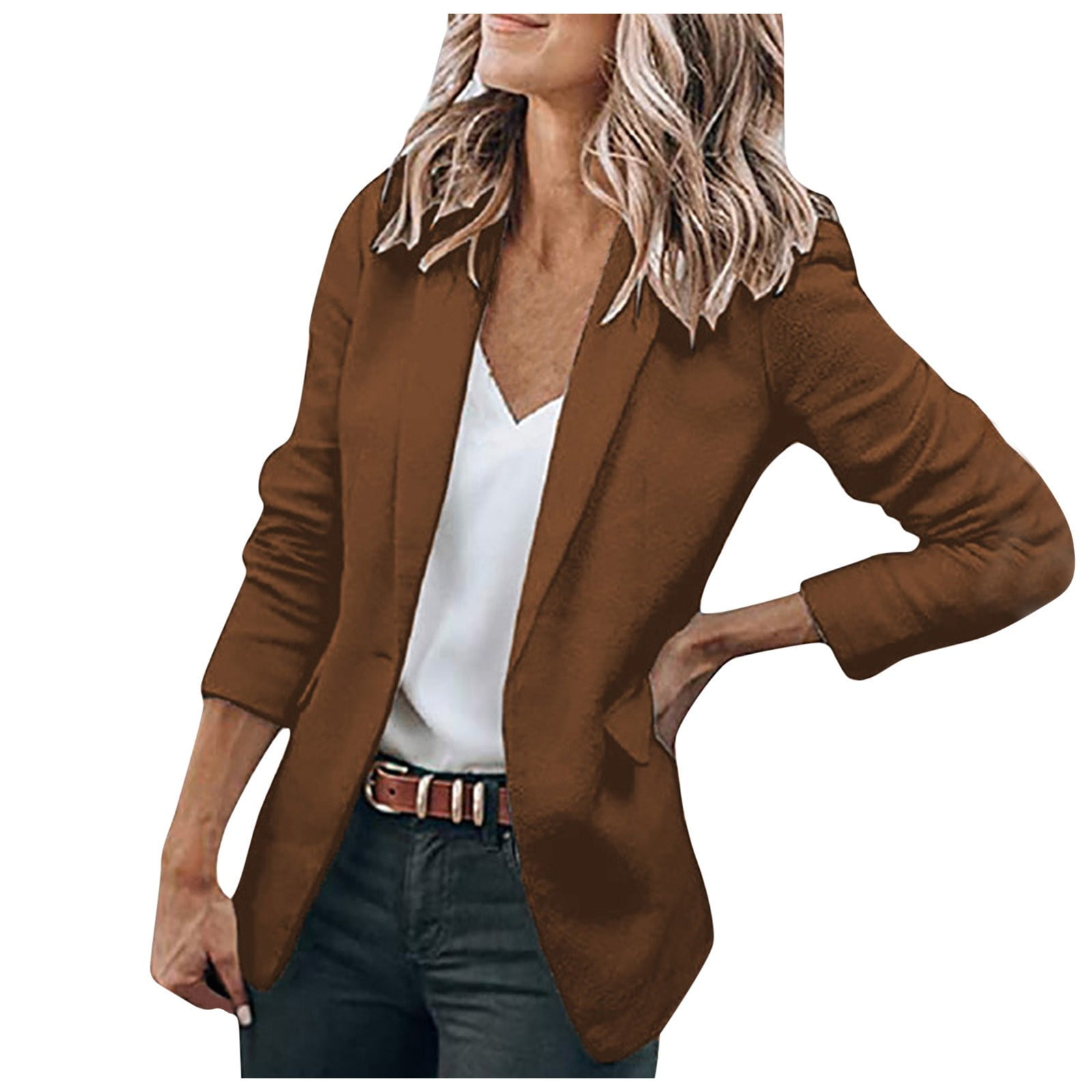 BRDFRL Suit Jackets for Women Business Casual Open Front Blazers Office ...