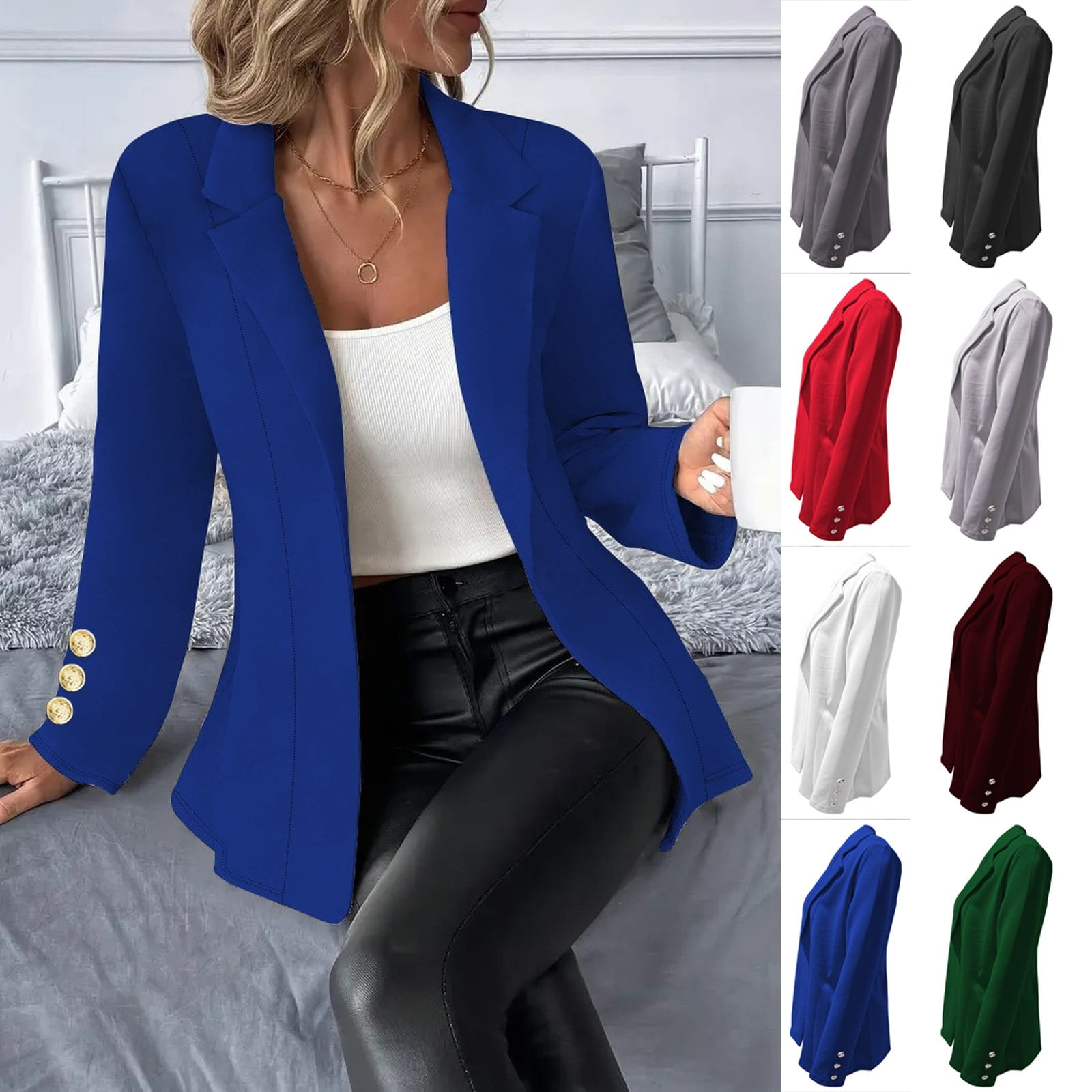 BRDFRL Suit Jackets for Women Business Casual Open Front Blazers Office ...