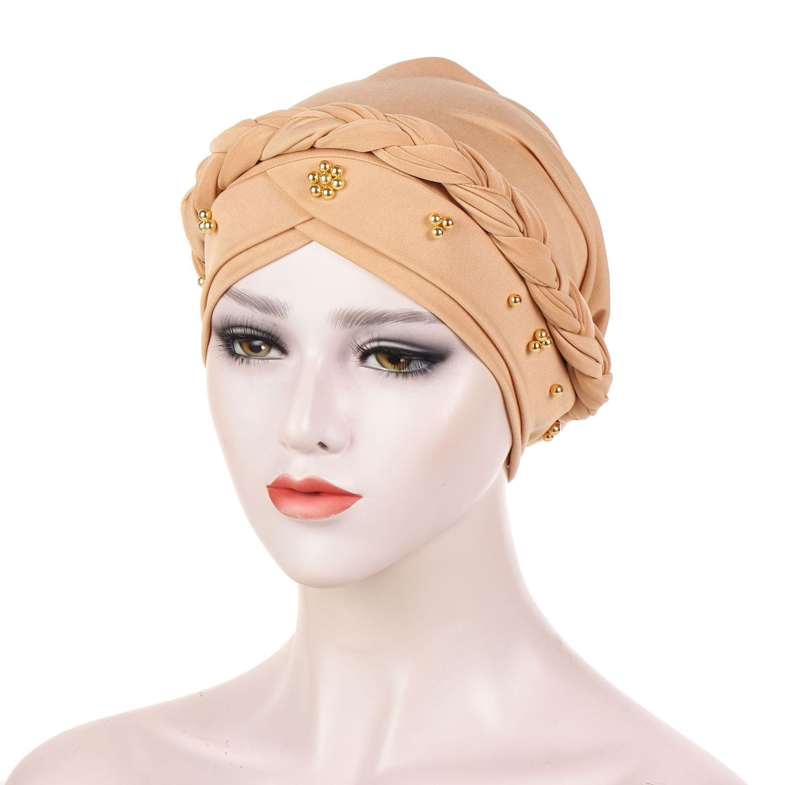 BRDFRL Turban Pre-Tied Twisted Braid Hair Cover Wrap Hat African Beanie ...