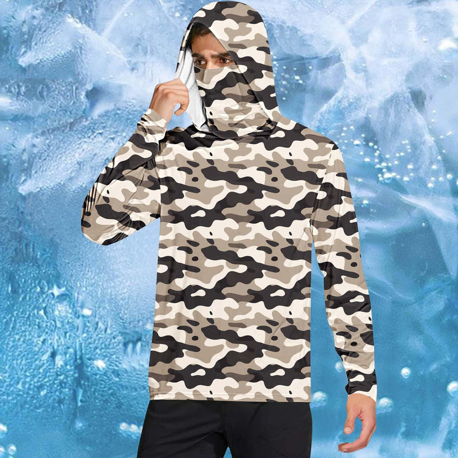 BRDFRL UPF 50+ Camo Shirt Hooded Fishing Rash Guard Cooling Lightweight ...