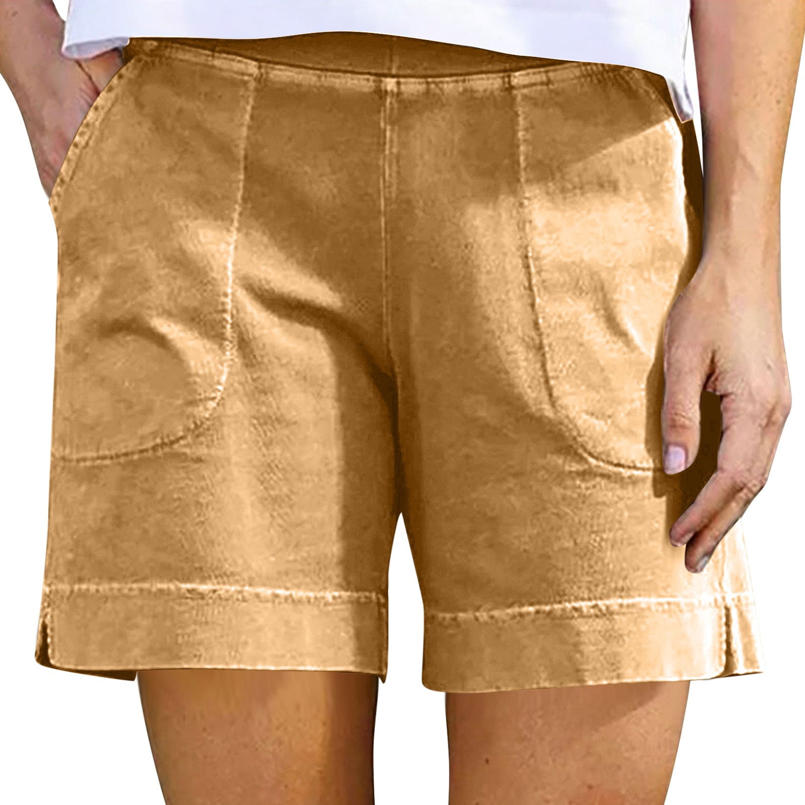 Brdfrl Women Comfy Drawstring Casual Elastic Waist Pure Color Shorts