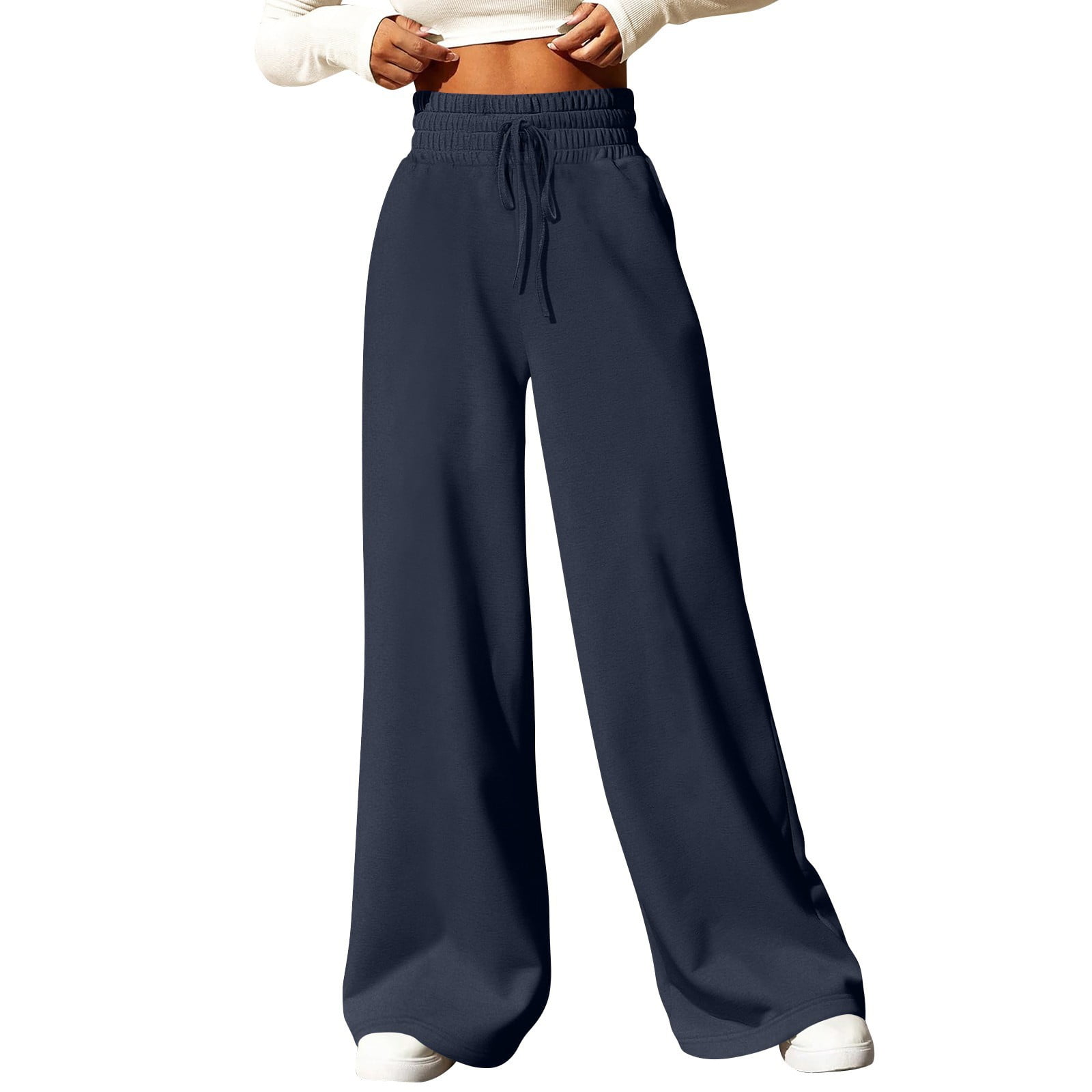 BRDFRL Women Wide Leg Sweatpants Drawstring Waisted Baggy Sweatpants ...